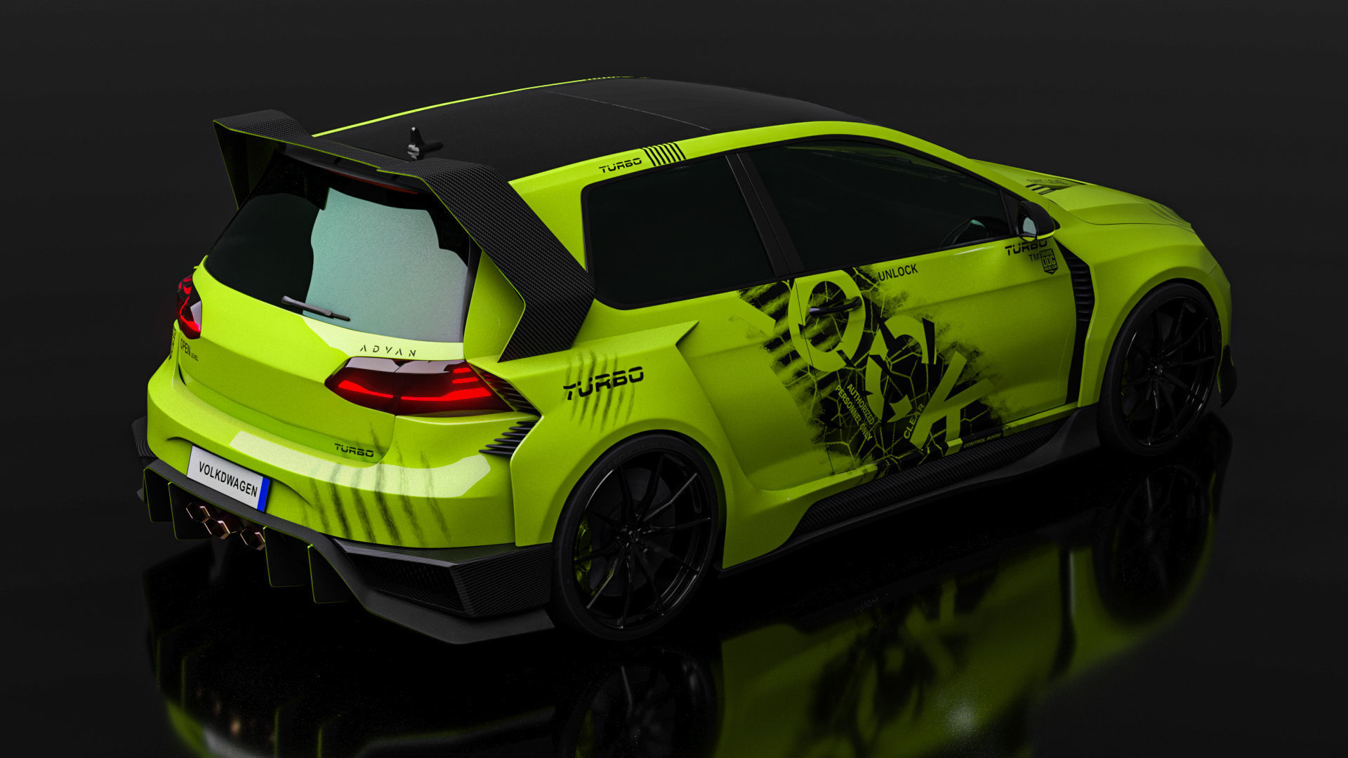 3D model wide body car golf gti VR / AR / low-poly | CGTrader