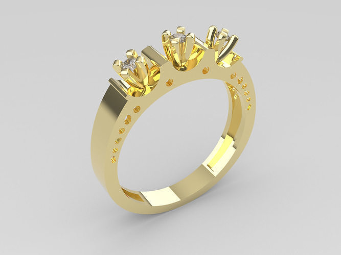 Diamond Ring 3D model 3D printable | CGTrader