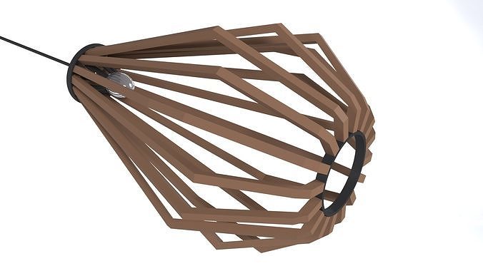 Wood Pendant Lamp Shade 3D model | CGTrader