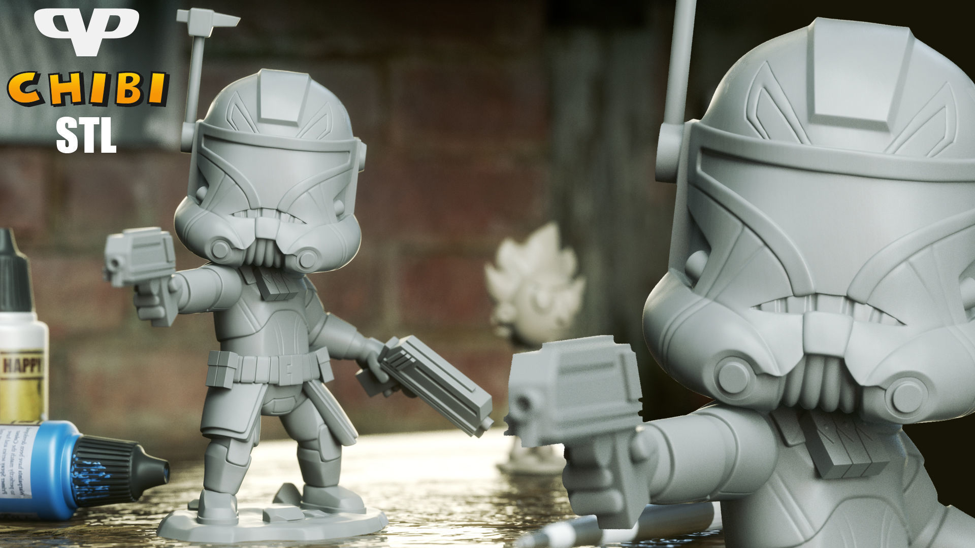 Captain Rex Chibi STL for 3D Printing ChibiSTL 3DXM 3D model 3D ...