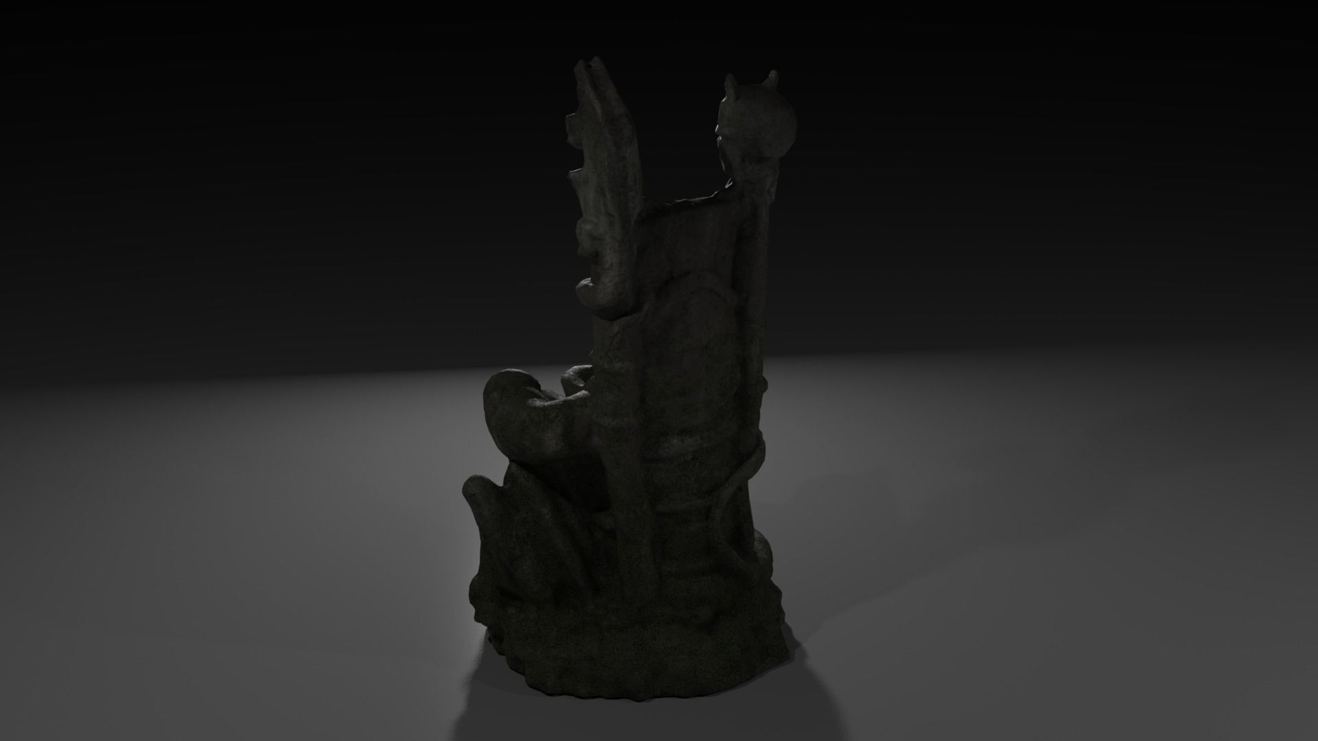 3D model Old Wizard Sitting In Chair Aged Statue VR / AR / low-poly ...