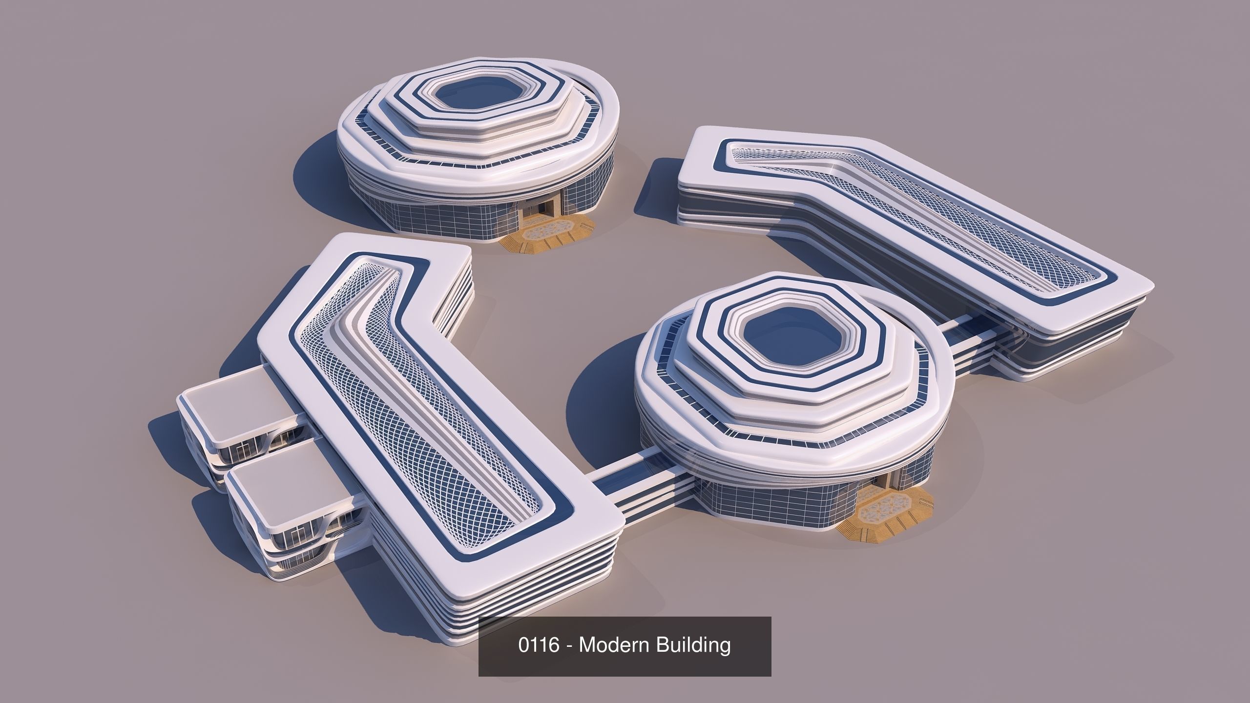 54 Buildings - Futuristic-Modern-Organic-Skyscraper - Big Bundle 3D ...