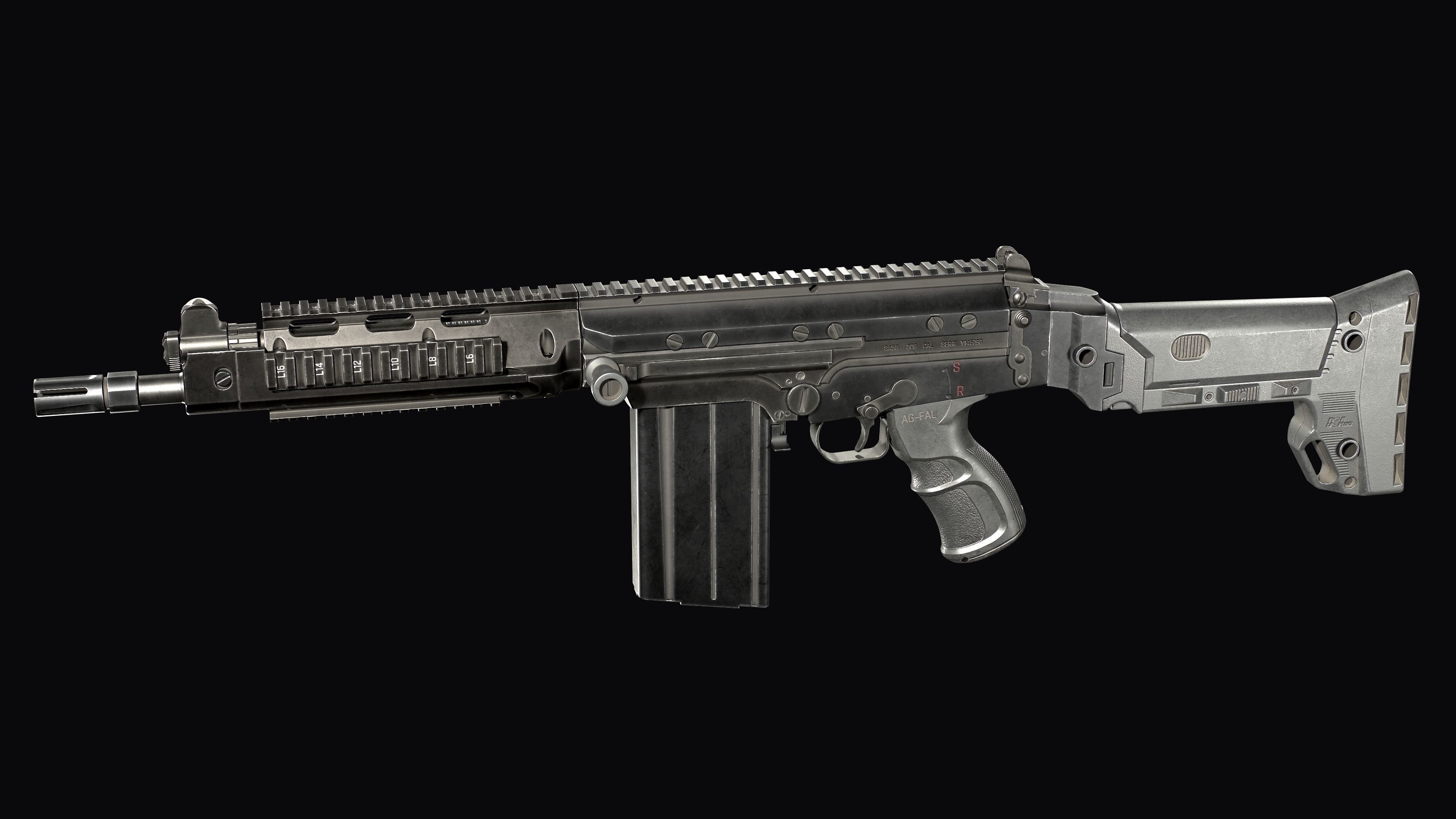 3D model Modular assault rifle DS Arms SA 58 FAL VR / AR / low-poly ...