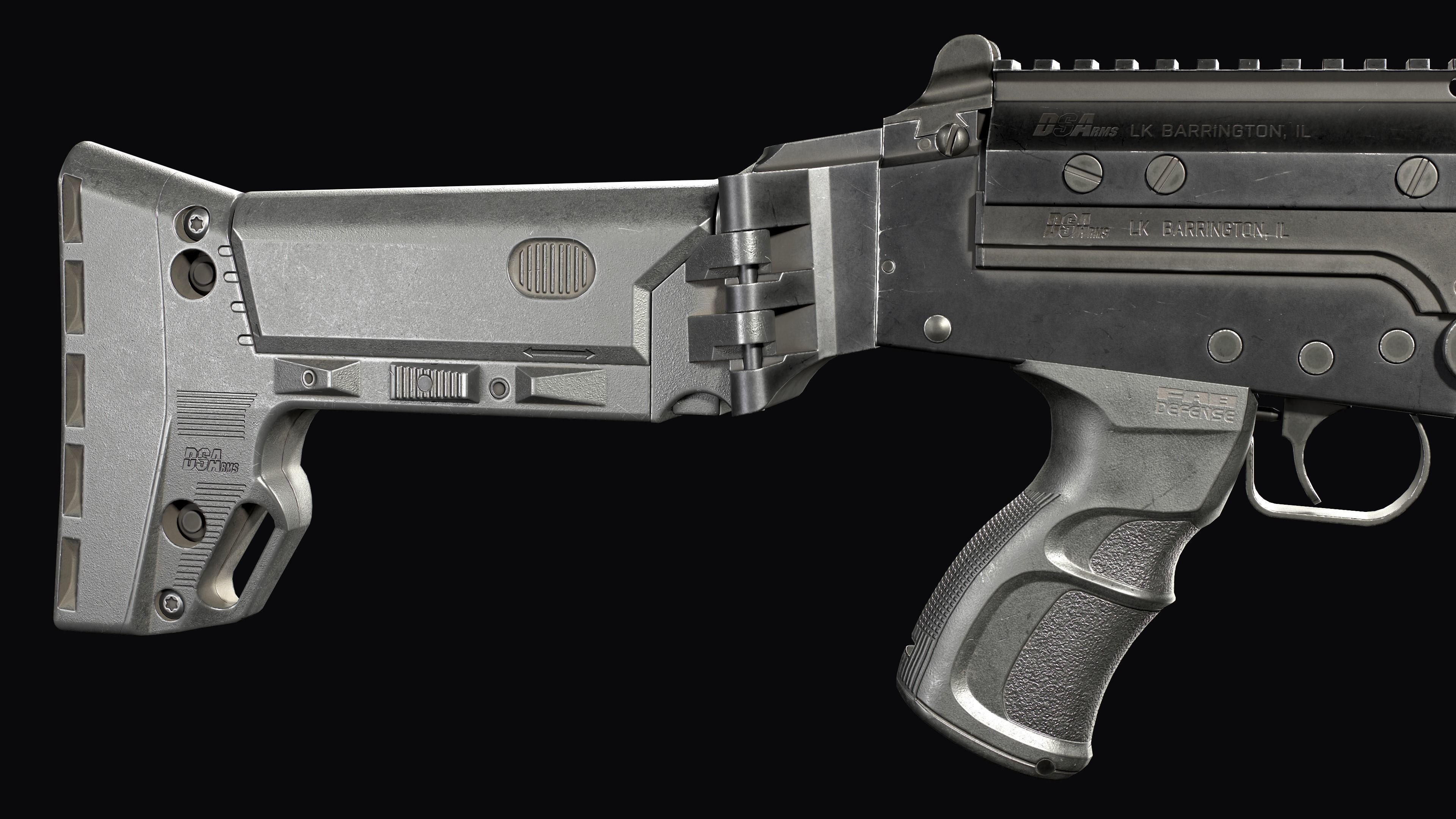 3D model Modular assault rifle DS Arms SA 58 FAL VR / AR / low-poly ...