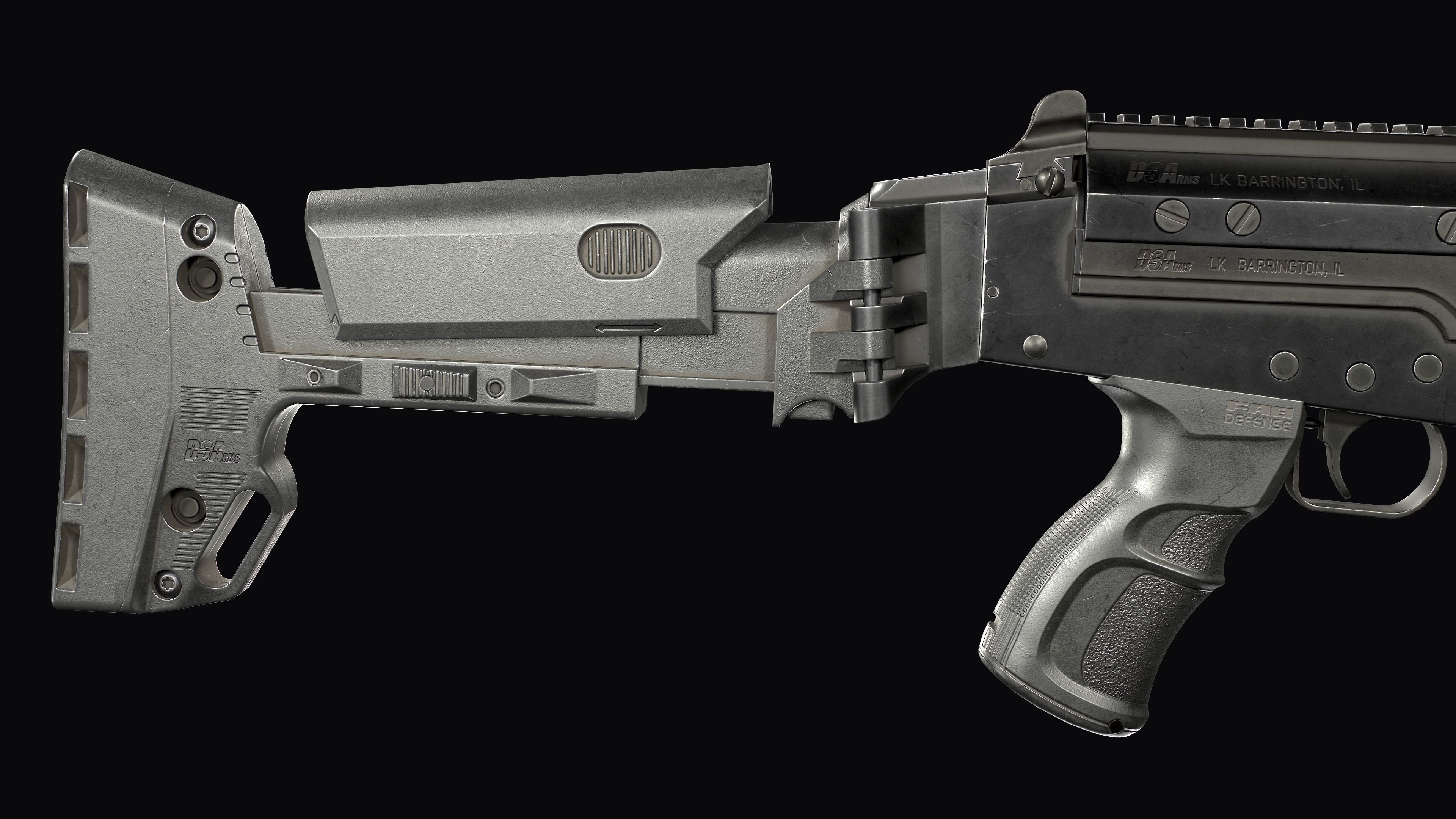 3D model Modular assault rifle DS Arms SA 58 FAL VR / AR / low-poly ...