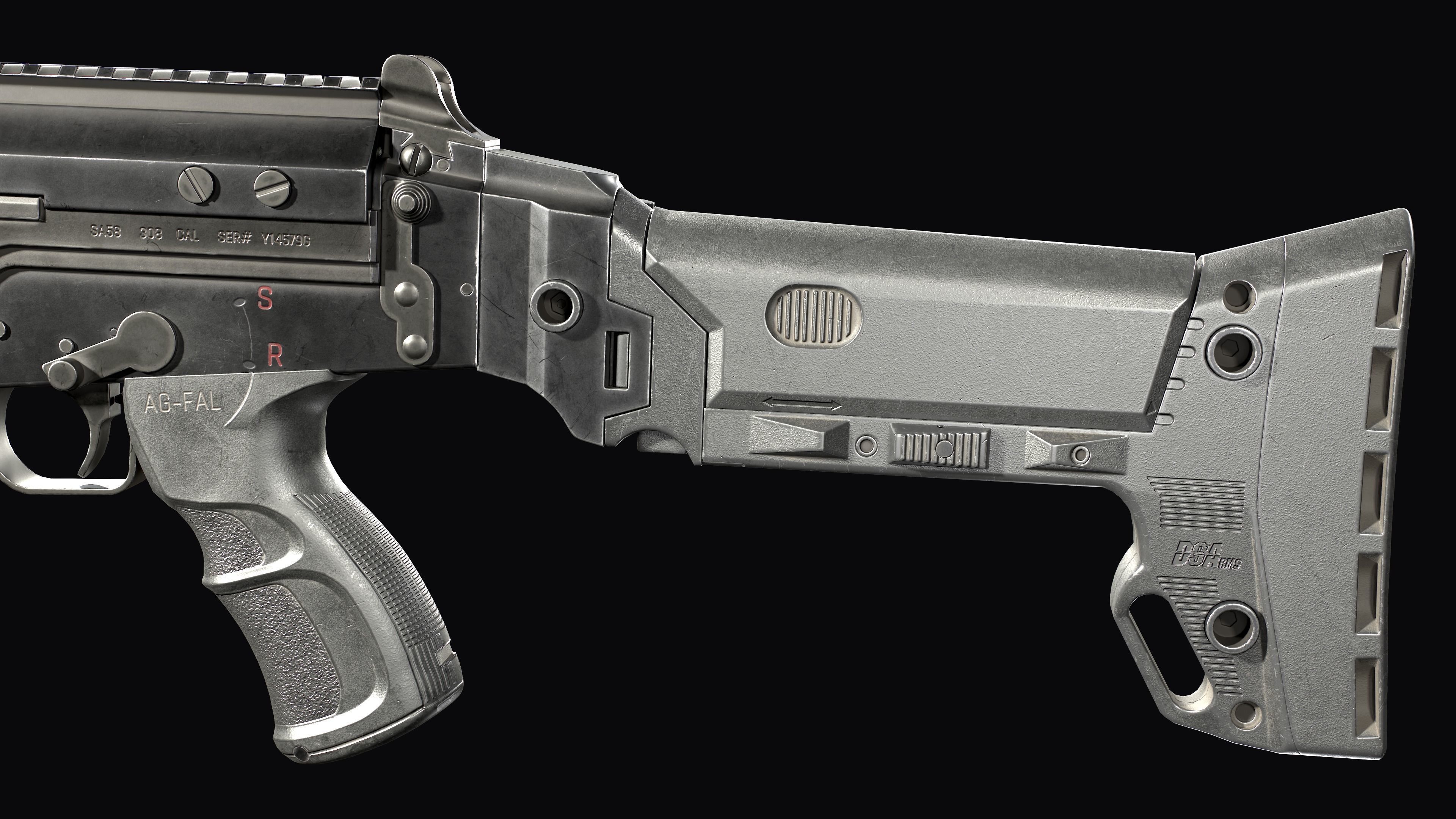 3D model Modular assault rifle DS Arms SA 58 FAL VR / AR / low-poly ...