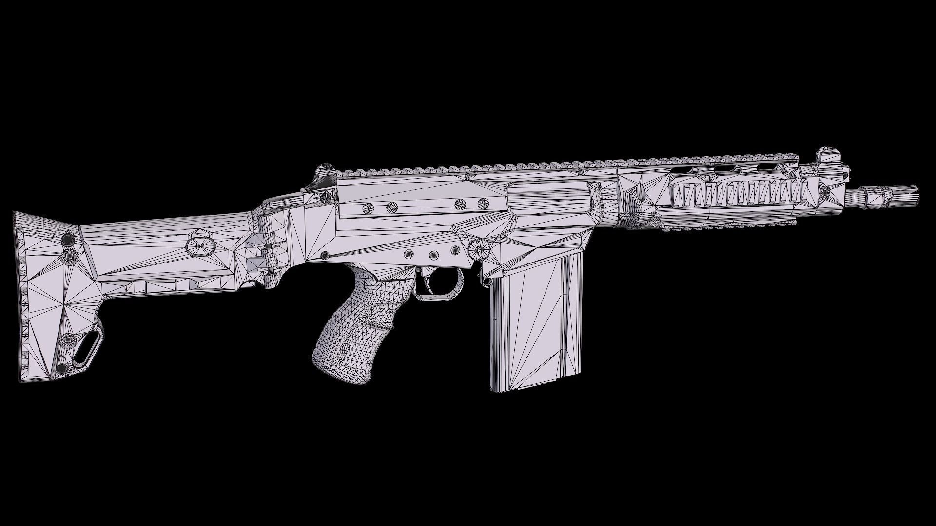 3D model Modular assault rifle DS Arms SA 58 FAL VR / AR / low-poly ...