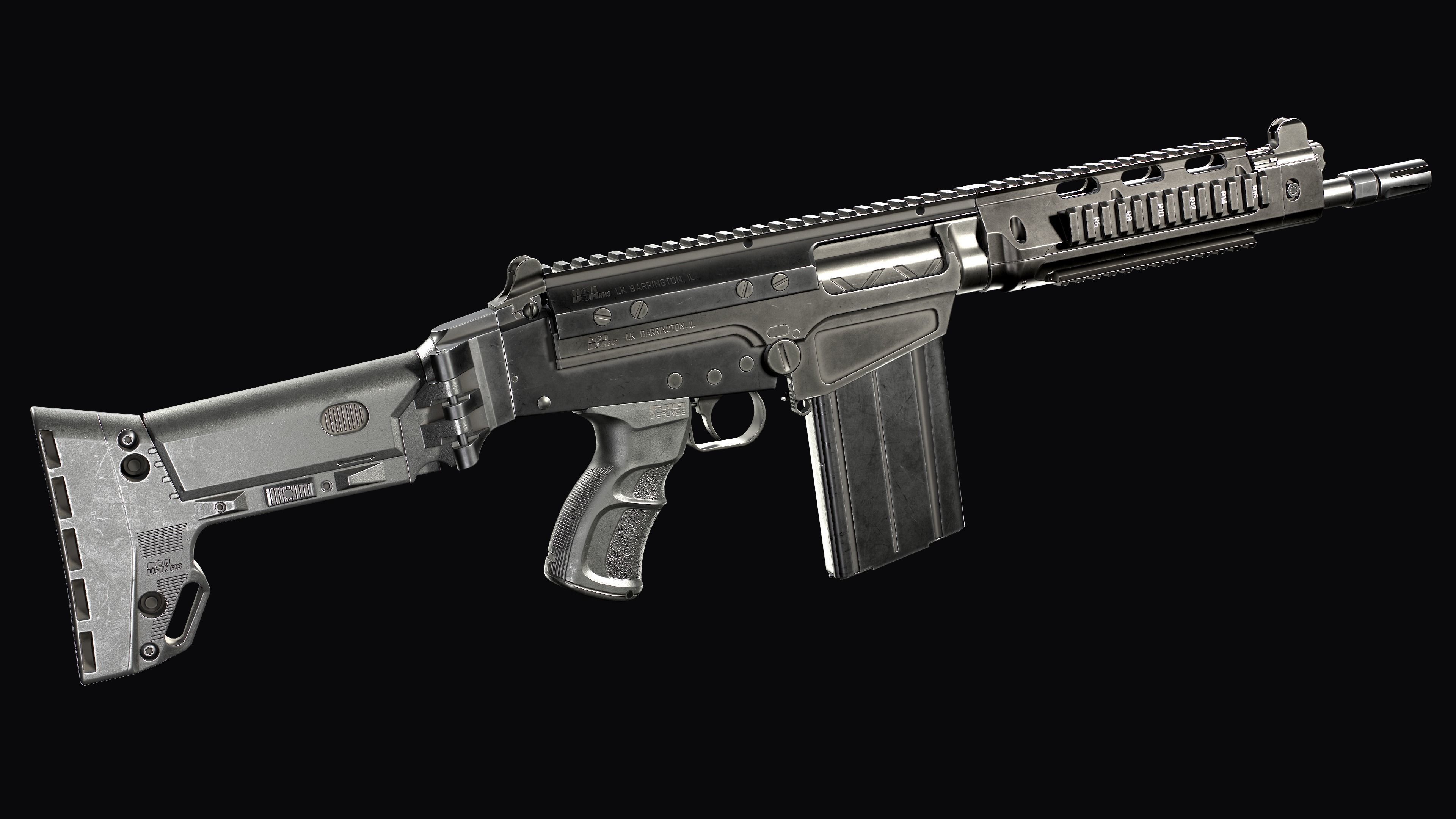 3D model Modular assault rifle DS Arms SA 58 FAL VR / AR / low-poly ...