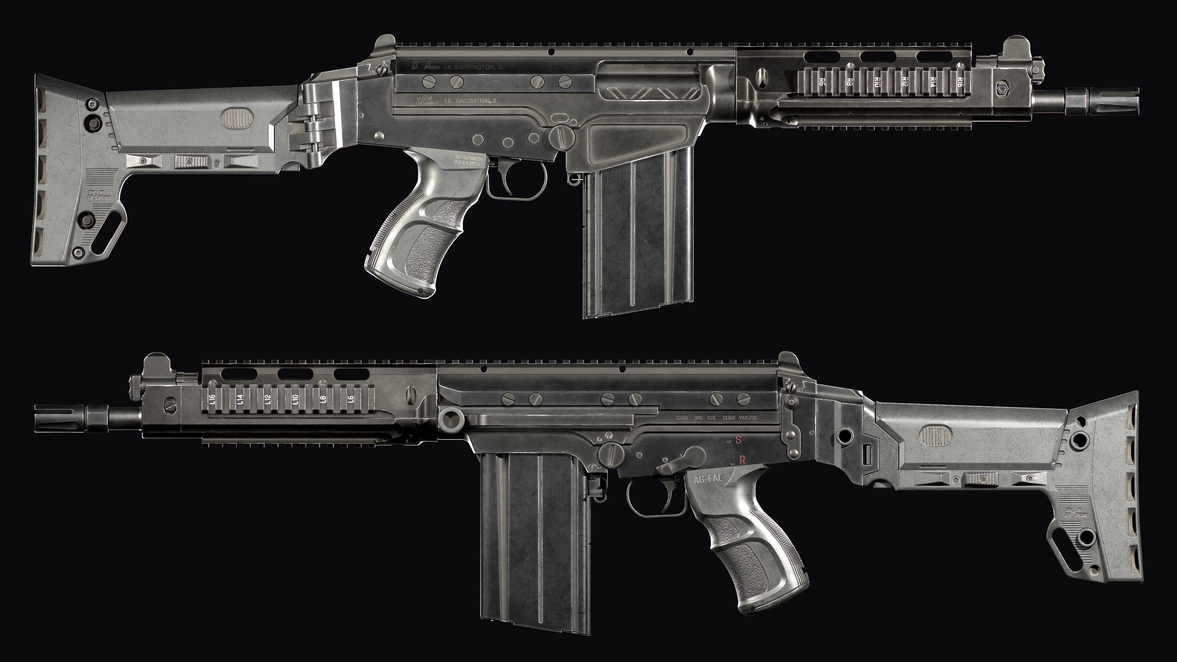 3D model Modular assault rifle DS Arms SA 58 FAL VR / AR / low-poly ...