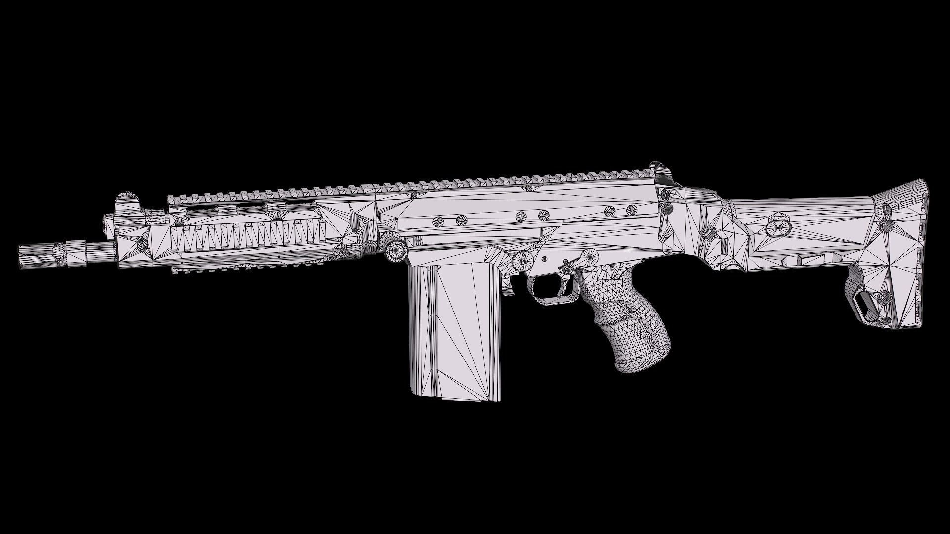 3D model Modular assault rifle DS Arms SA 58 FAL VR / AR / low-poly ...