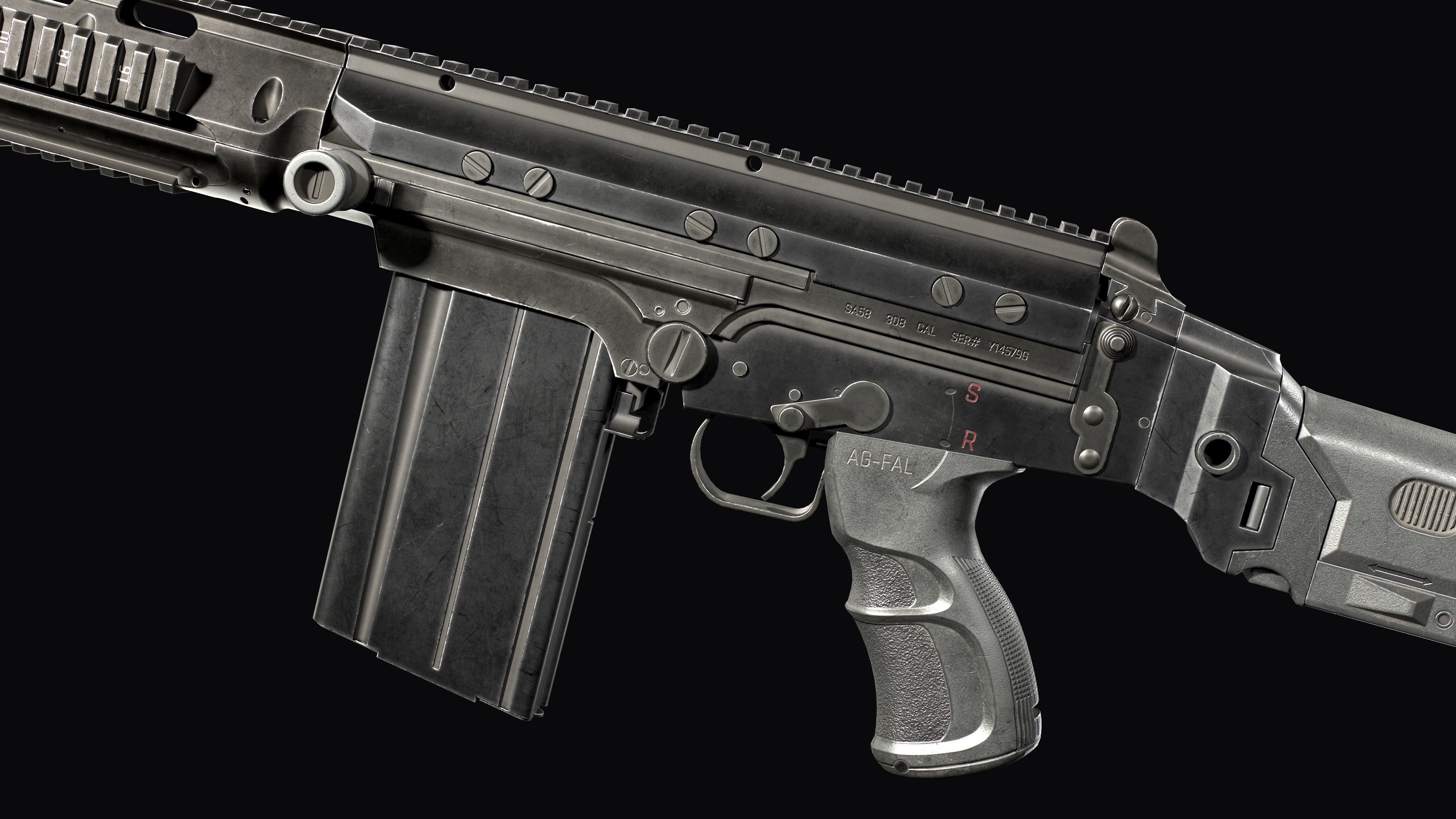 3D model Modular assault rifle DS Arms SA 58 FAL VR / AR / low-poly ...