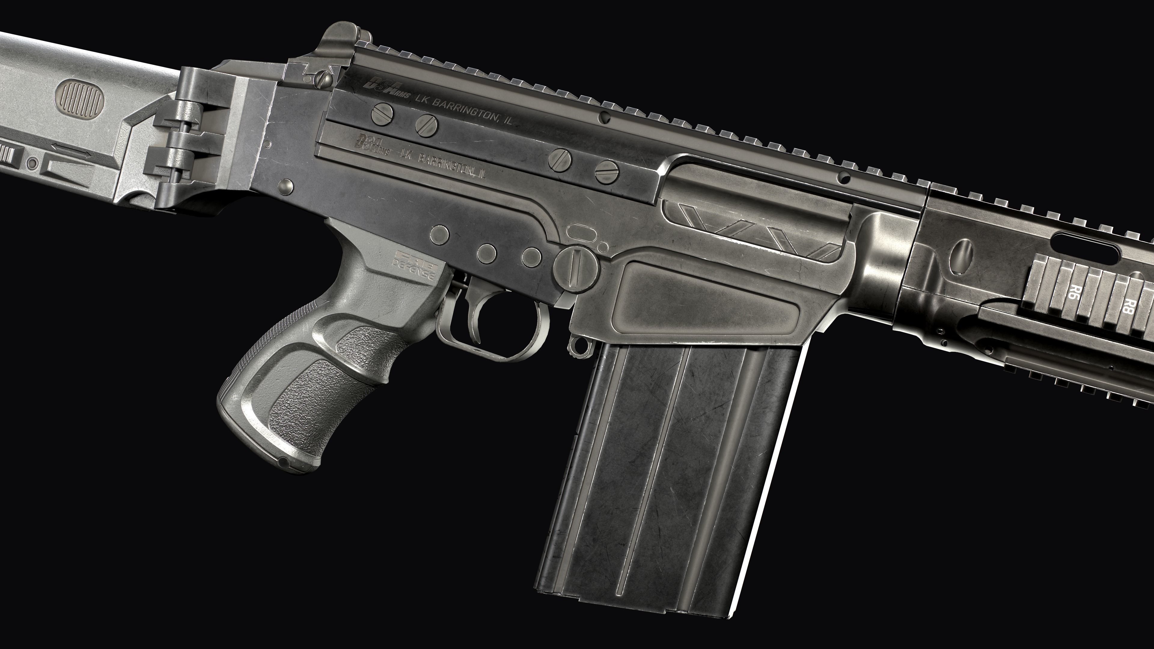 3D model Modular assault rifle DS Arms SA 58 FAL VR / AR / low-poly ...