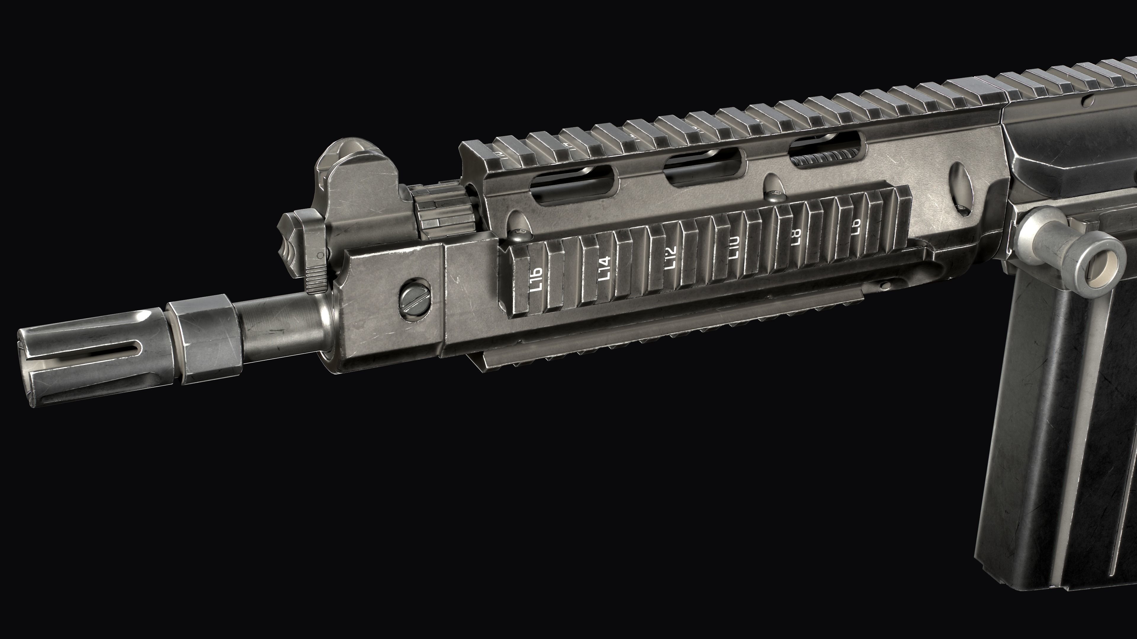 3D model Modular assault rifle DS Arms SA 58 FAL VR / AR / low-poly ...