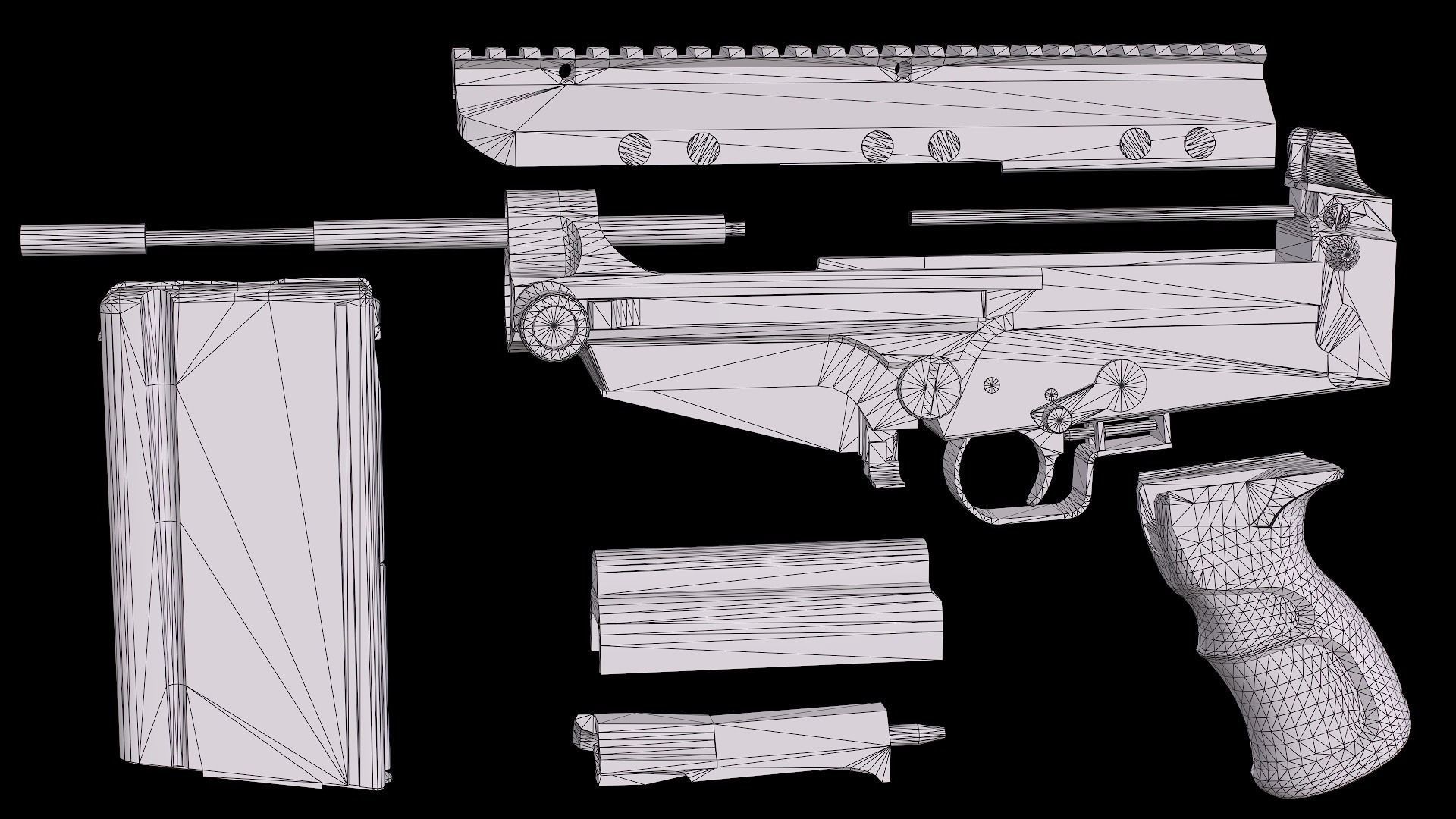 3D model Modular assault rifle DS Arms SA 58 FAL VR / AR / low-poly ...