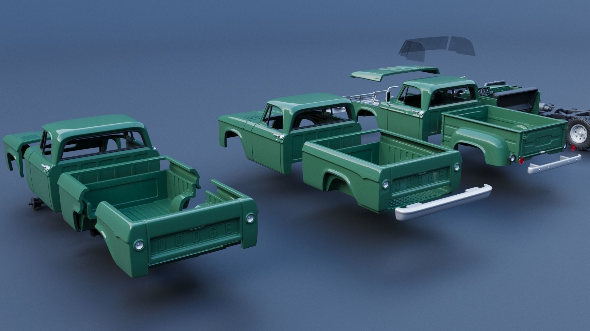 Dodge Power Wagon W100 1962 3D model 3D printable | CGTrader