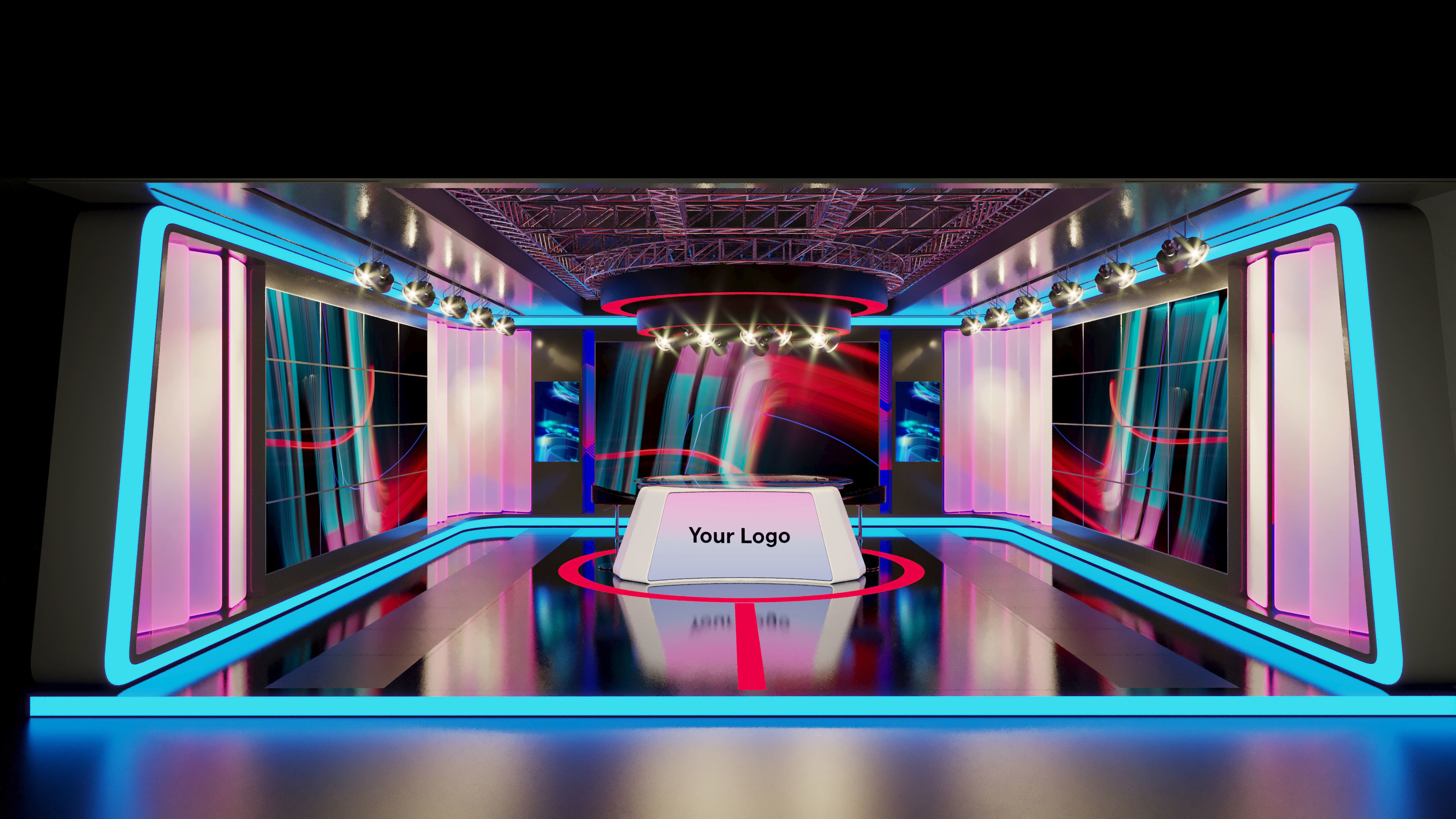 3D model Virtual Studio Chat show VR / AR / low-poly | CGTrader