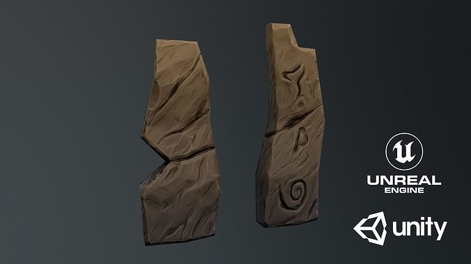 Stylized Runestone GameReady Model free VR / AR / low-poly 3D model ...