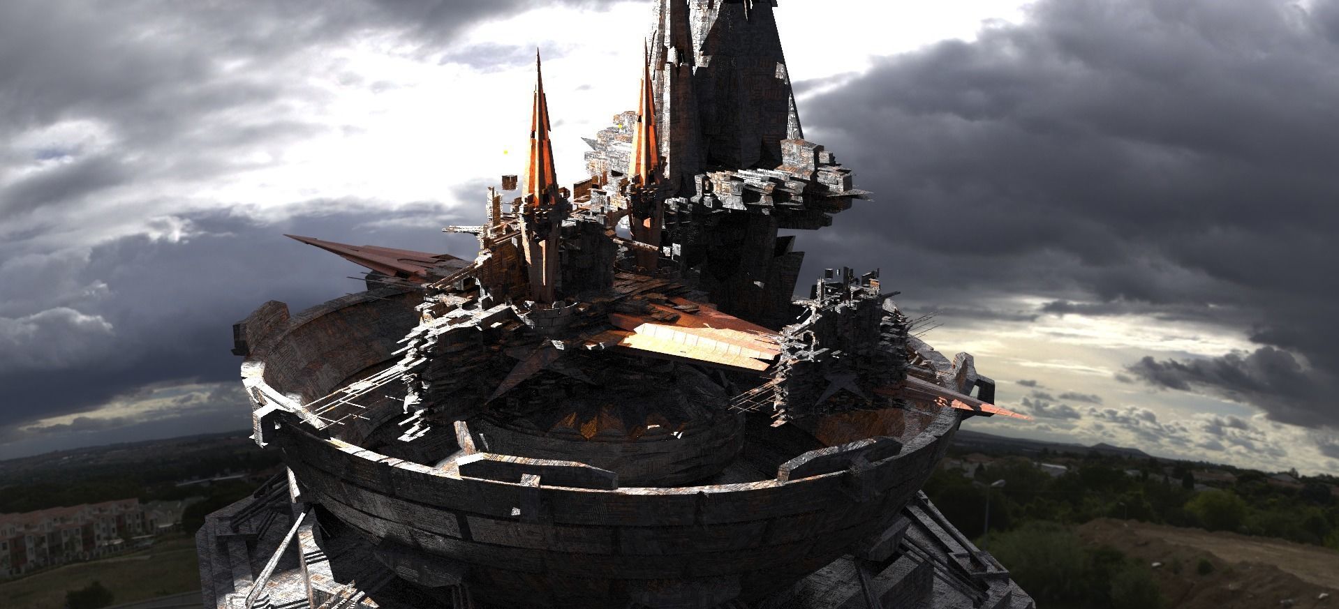 3D model Sci fi Core Magma crystal Dish Array Kitbash VR / AR / low ...