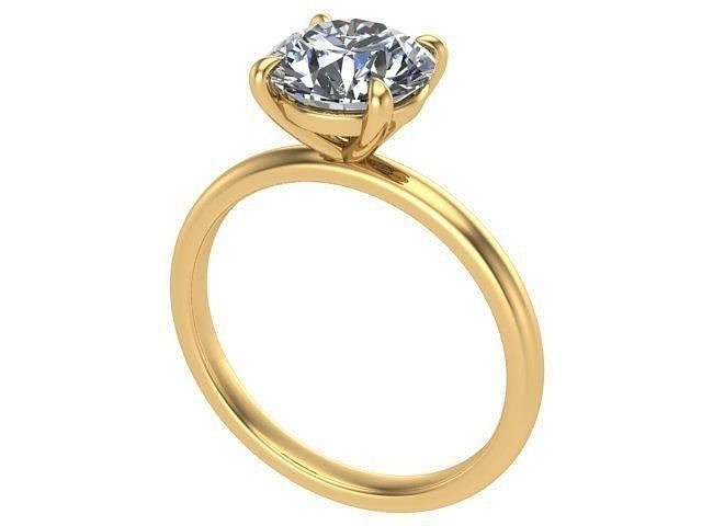 Round Diamond Solitaire Engagement Ring 3D model 3D printable | CGTrader