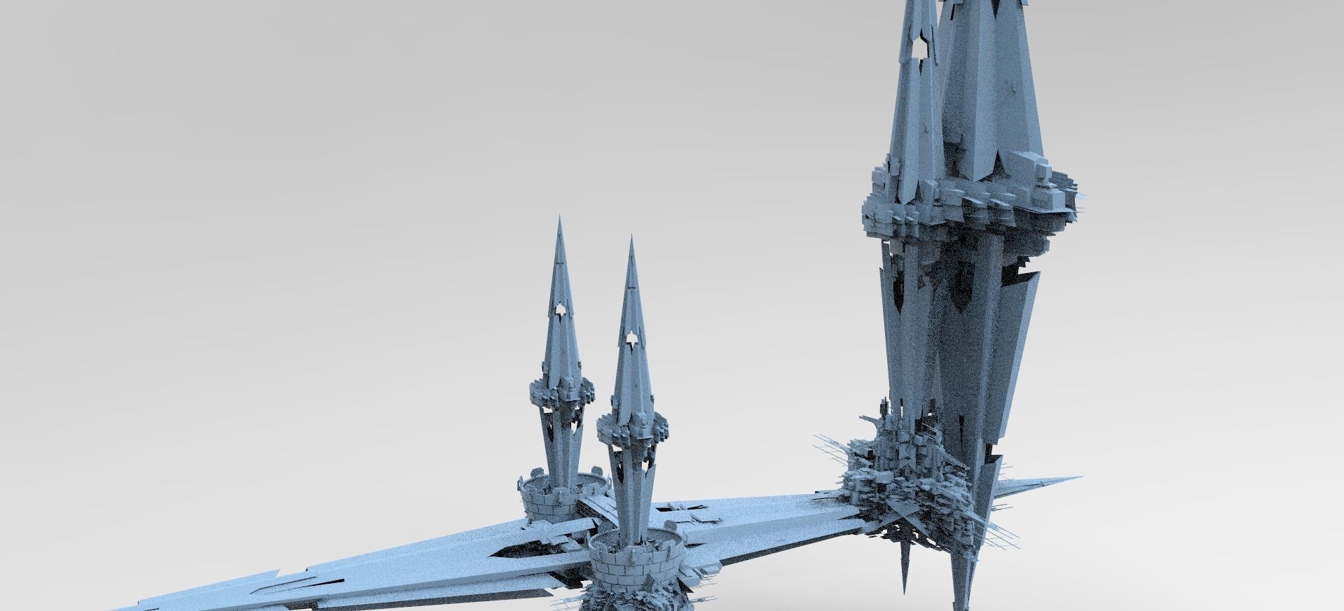 Sci fi Core crystal Shard Bridge Building Shards 3D model | CGTrader