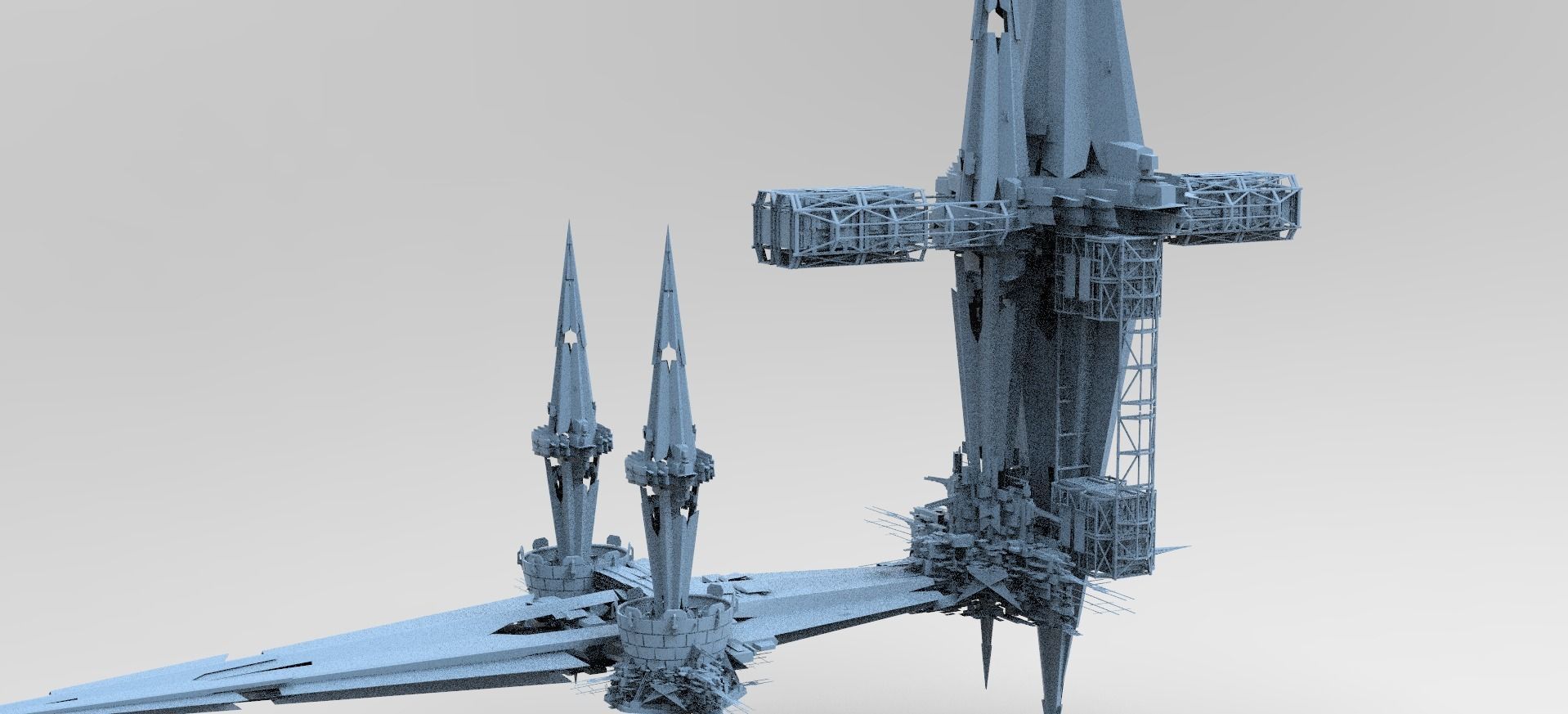 Sci fi Core crystal Shard Bridge Building Shards 4 3D model | CGTrader