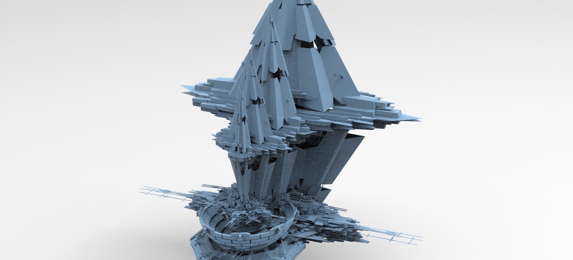 Core crystal Shard Bridge Buildings Full Kitbash 3D model | CGTrader