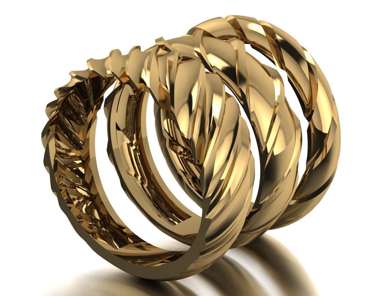 Trilogy Treasures Rings 3D model 3D printable | CGTrader