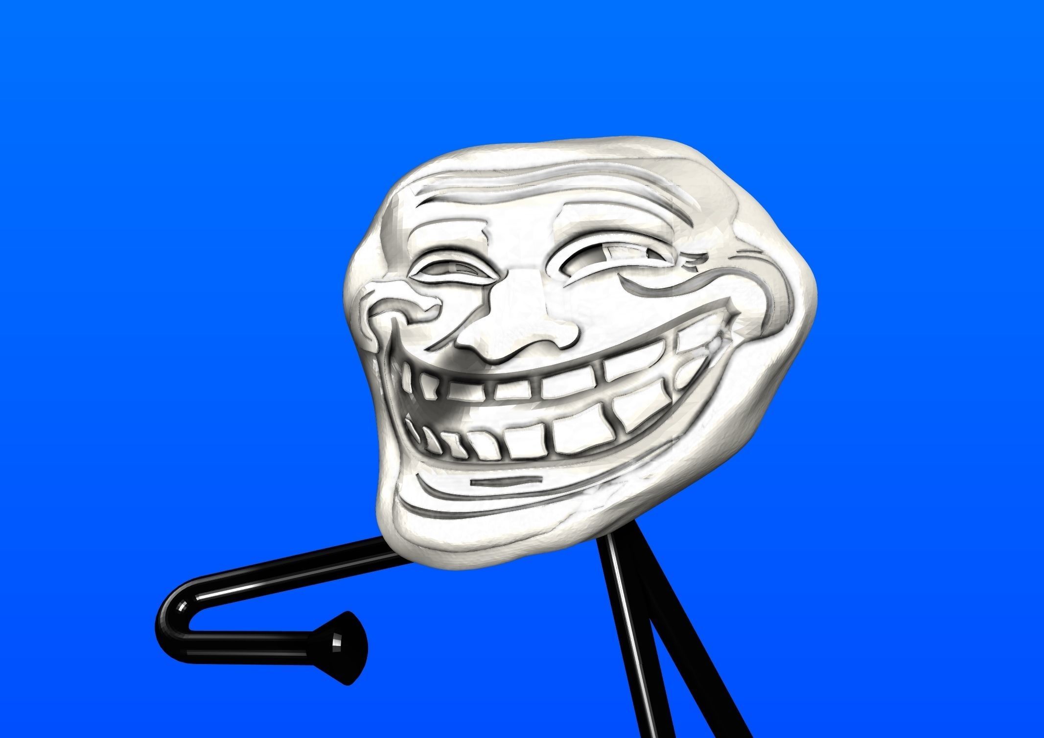 TROLLFACE MEME WITH BODY 3D model 3D printable | CGTrader