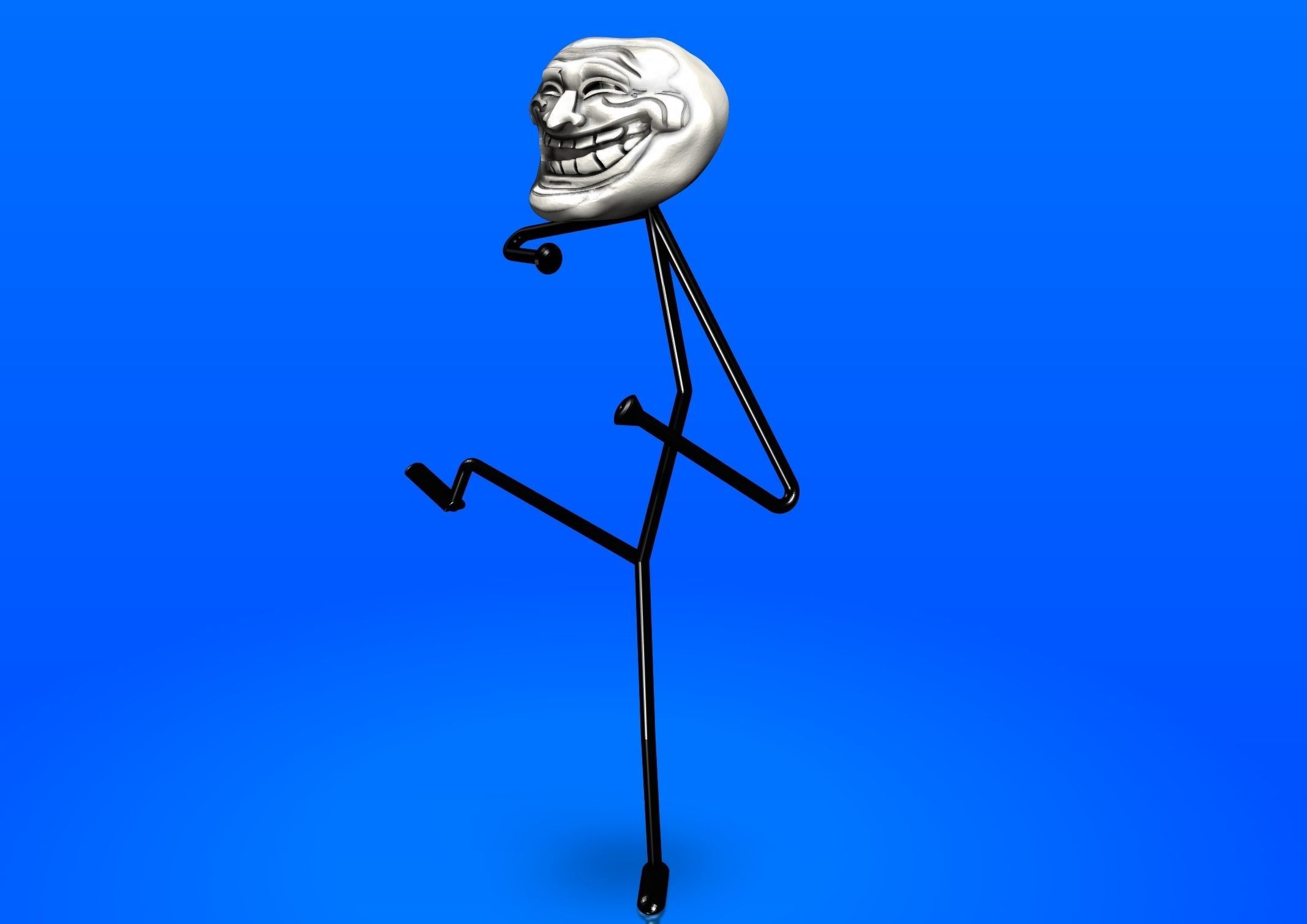 Trollface Meme With Body 3d Model 3d Printable Cgtrader