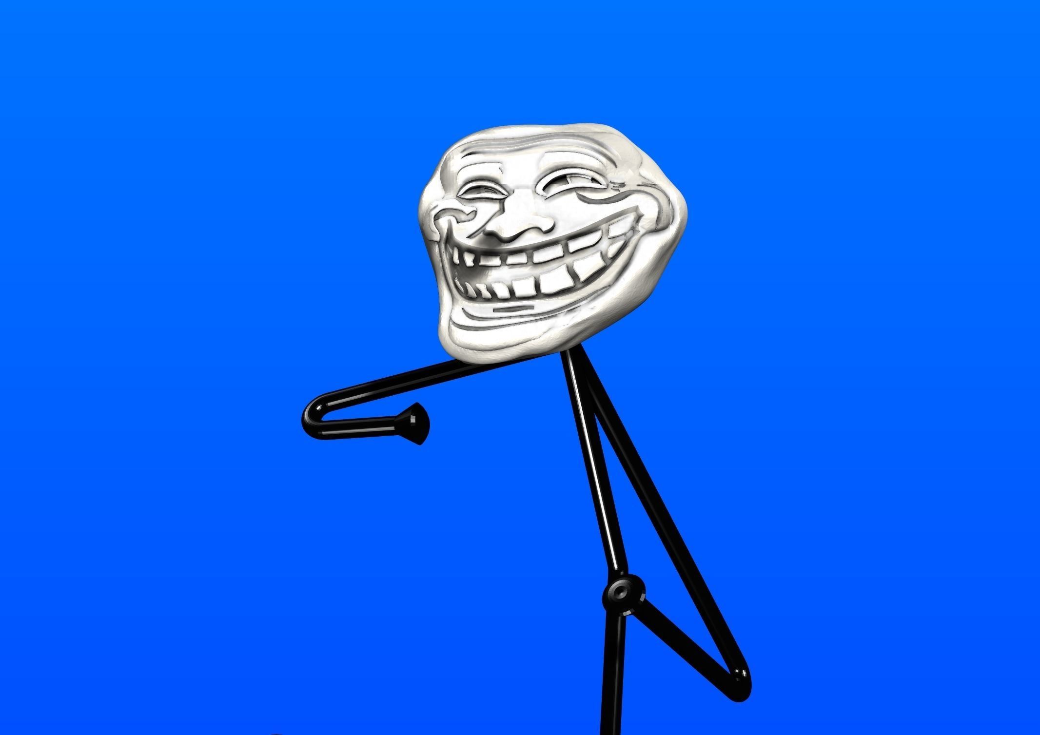 Trollface Meme With Body 3d Model 3d Printable Cgtrader