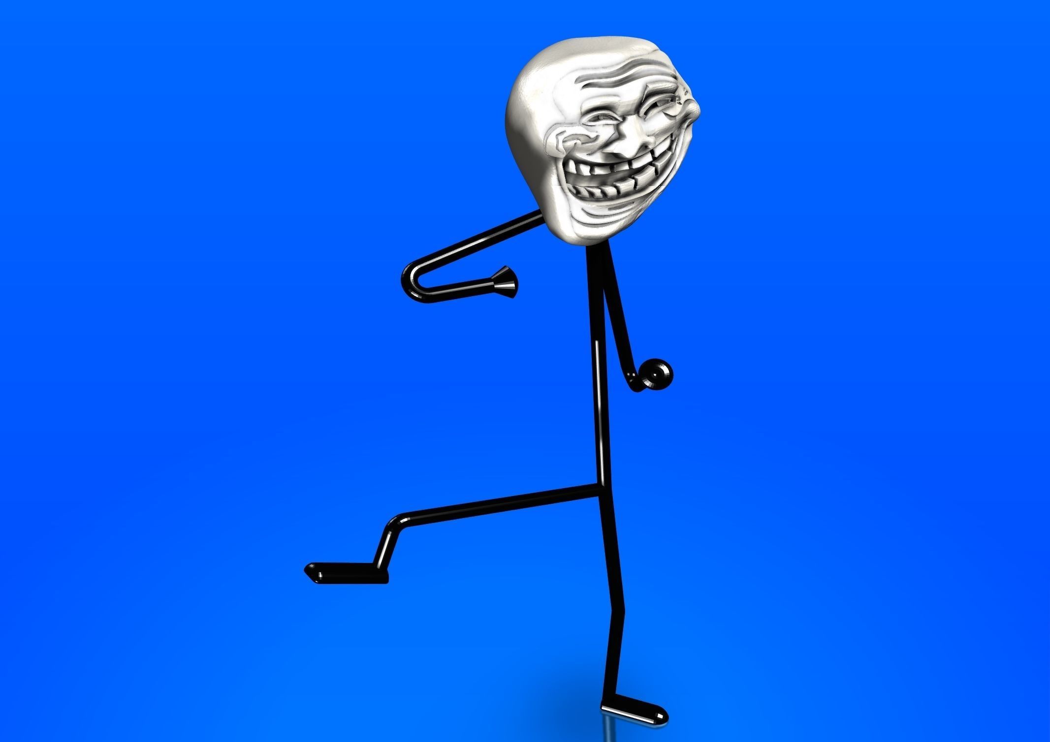 Trollface Meme With Body 3d Model 3d Printable Cgtrader