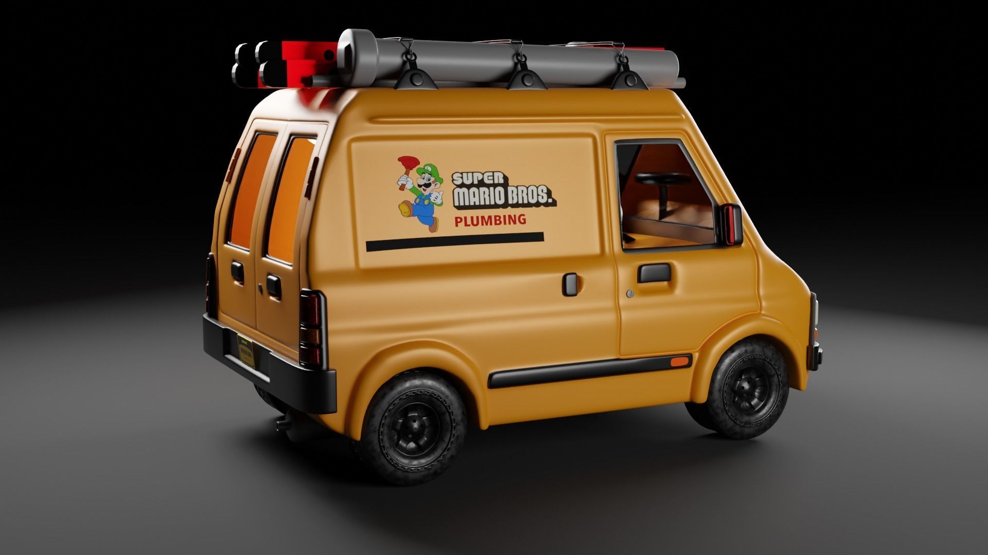 Super Mario Bros Plumbing Van 3D model rigged | CGTrader