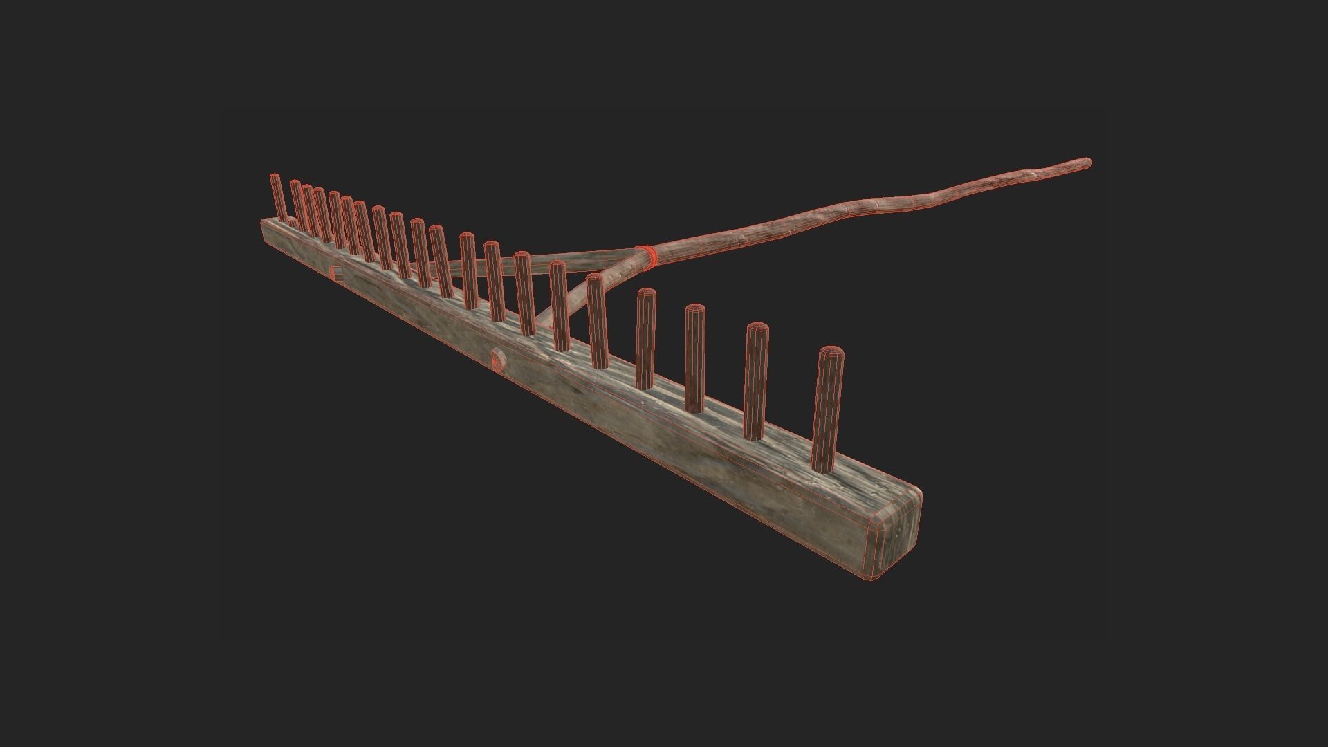 3D Old Wooden Rake 3D model | CGTrader