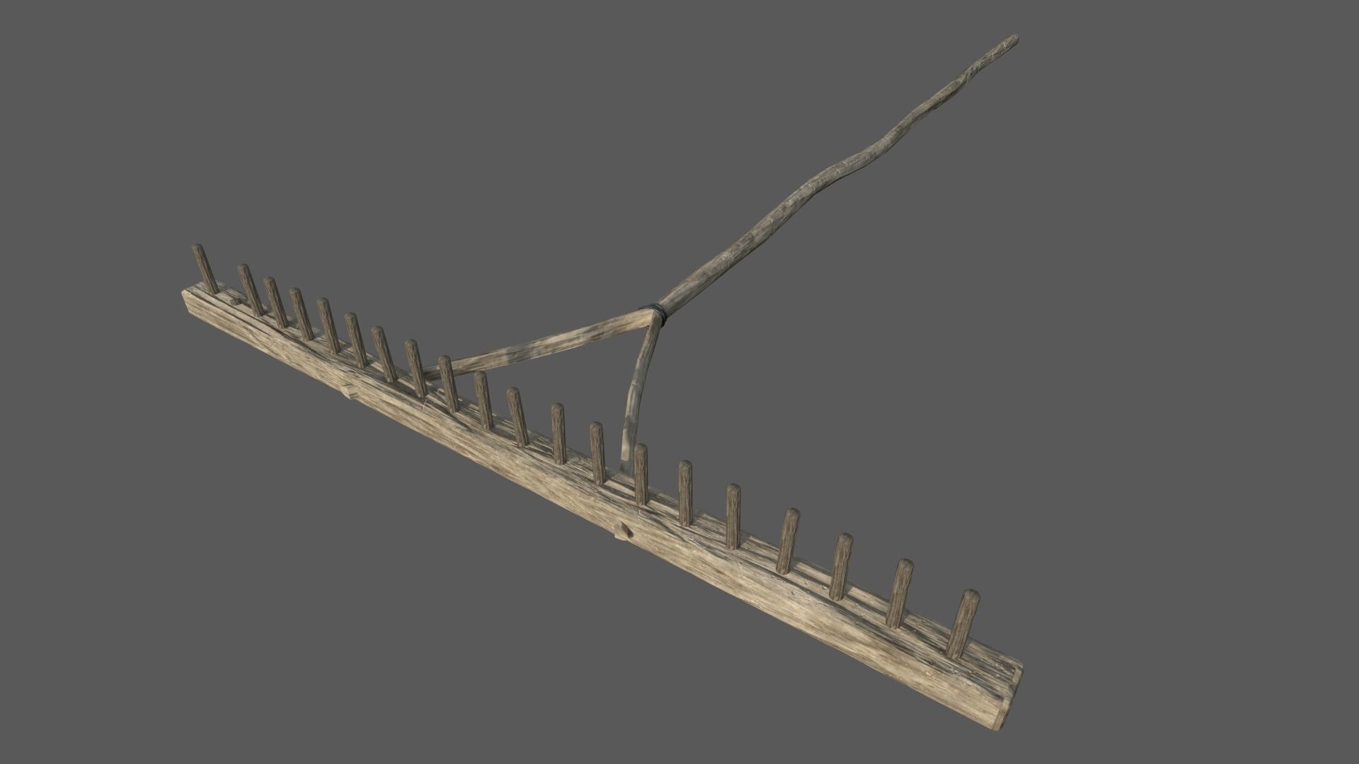 3D Old Wooden Rake 3D model | CGTrader
