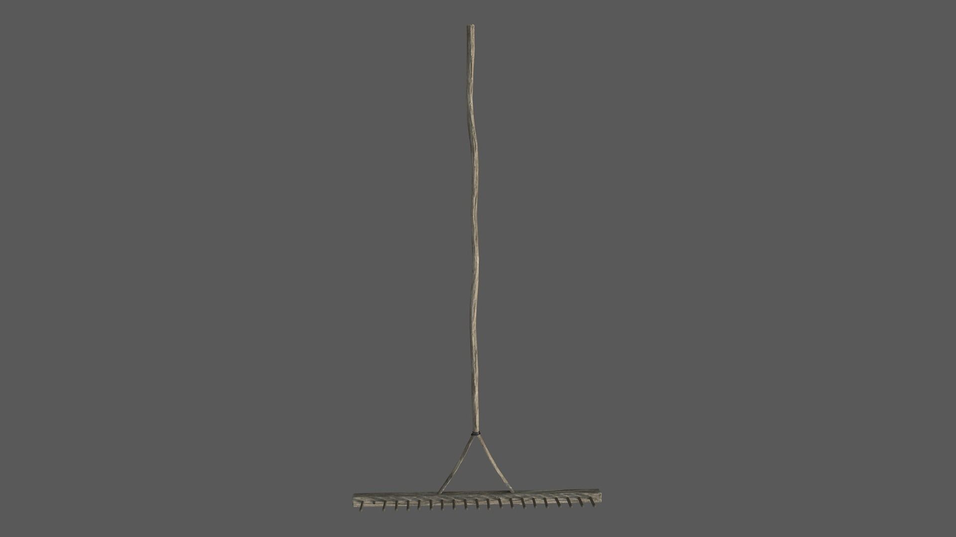 3D Old Wooden Rake 3D model | CGTrader
