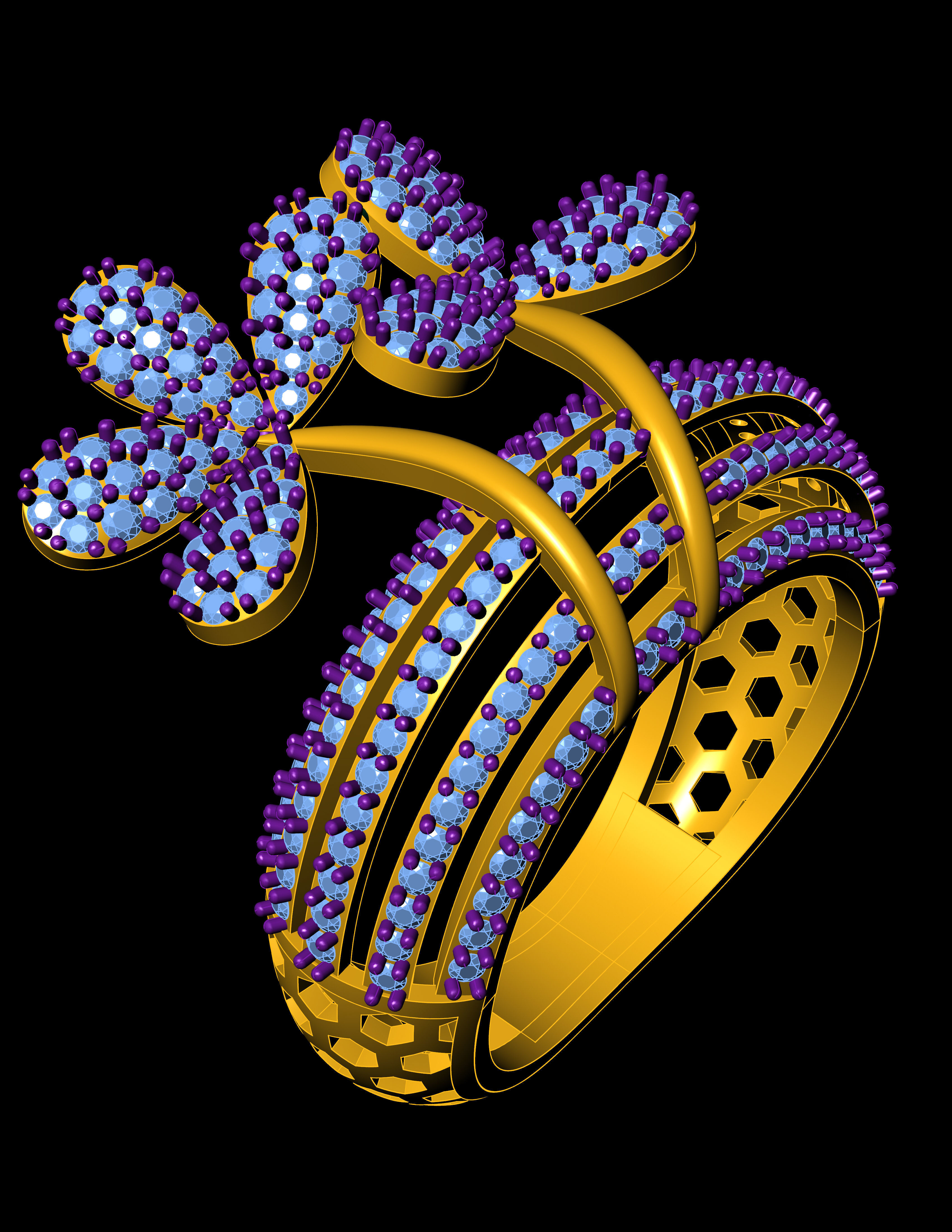 Pears Of Small Daimonds Printable 3D model 3D model 3D printable | CGTrader