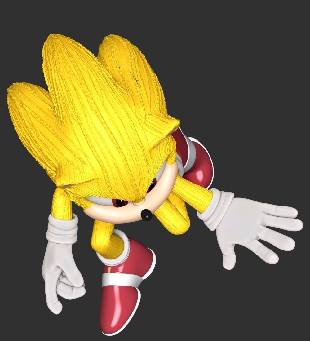 Super Sonic Fanart 3D model 3D printable | CGTrader