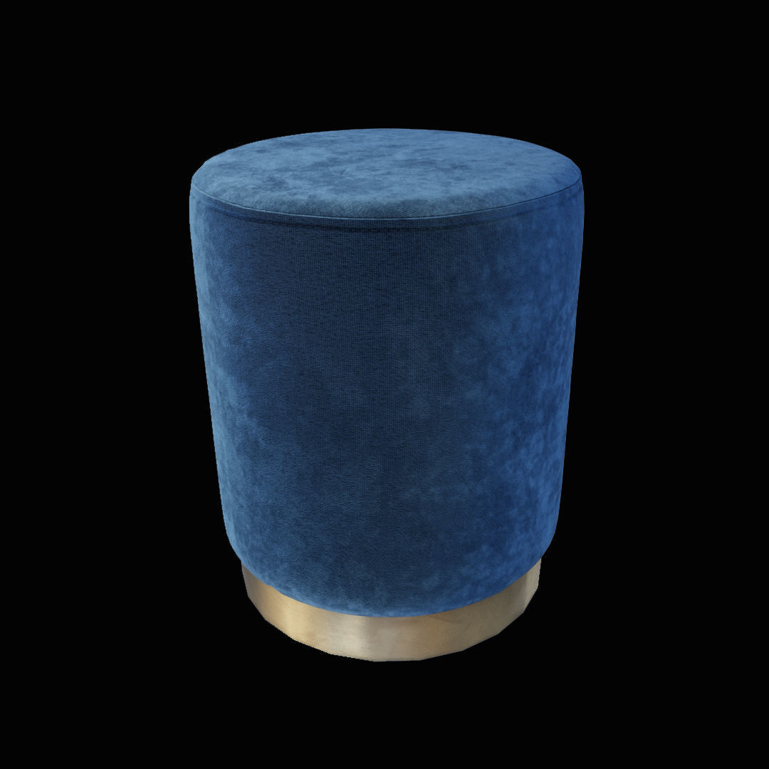 3D model Velvet Pouf Blue VR / AR / low-poly | CGTrader