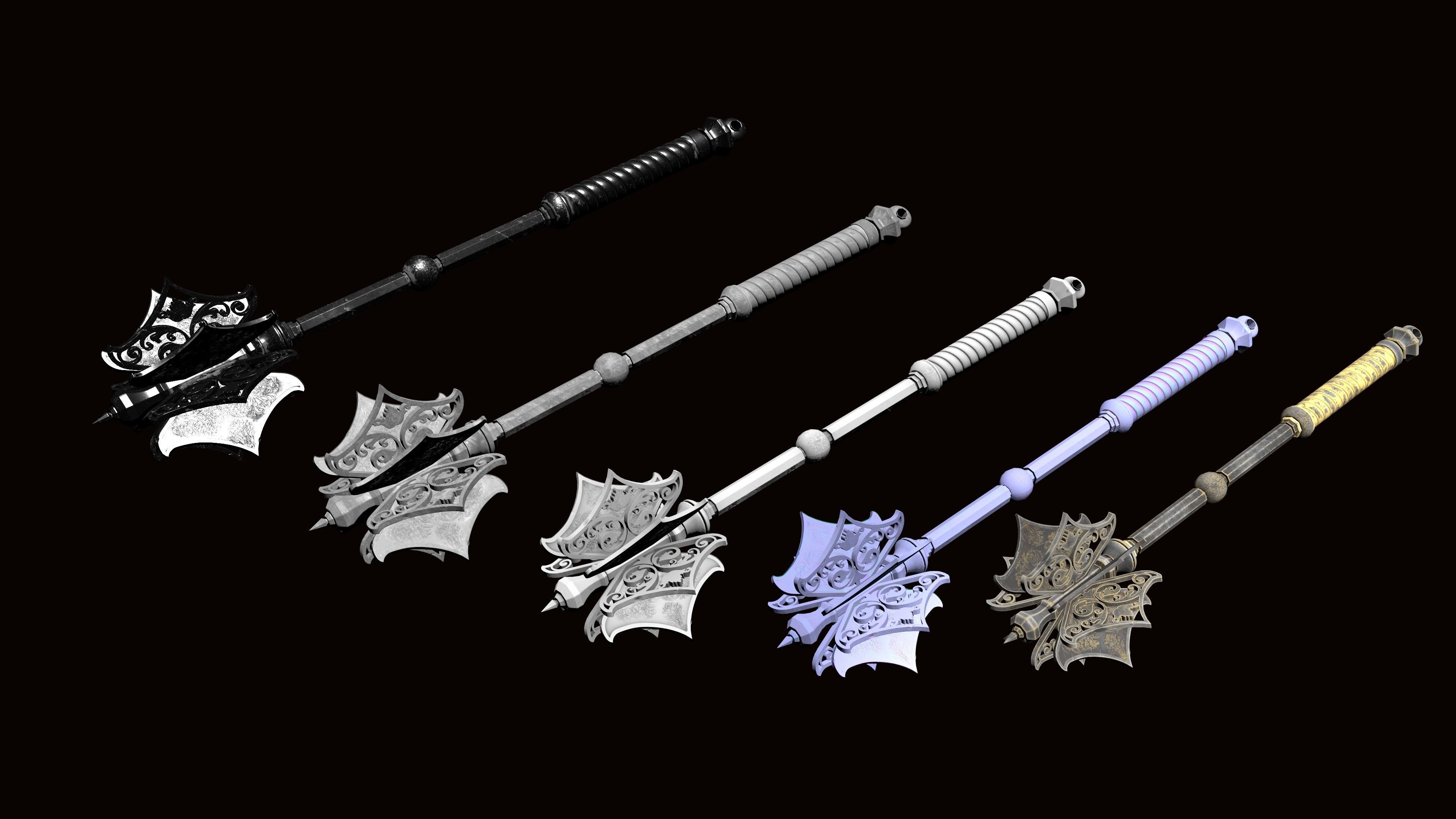 3D model Medieval knight templar mace and Knight shield pack VR / AR ...