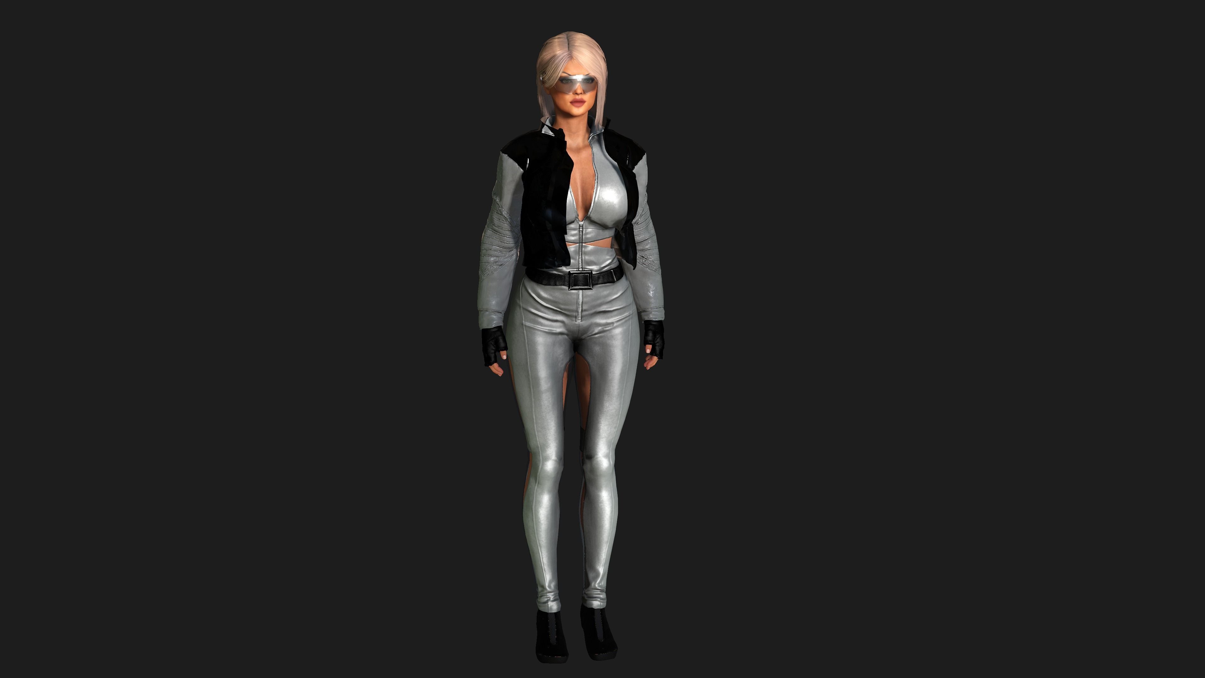 3D model 3D REALISTIC RIGGED CHARACTER - SCI-FI OUTFIT - BROWN CURVY ...