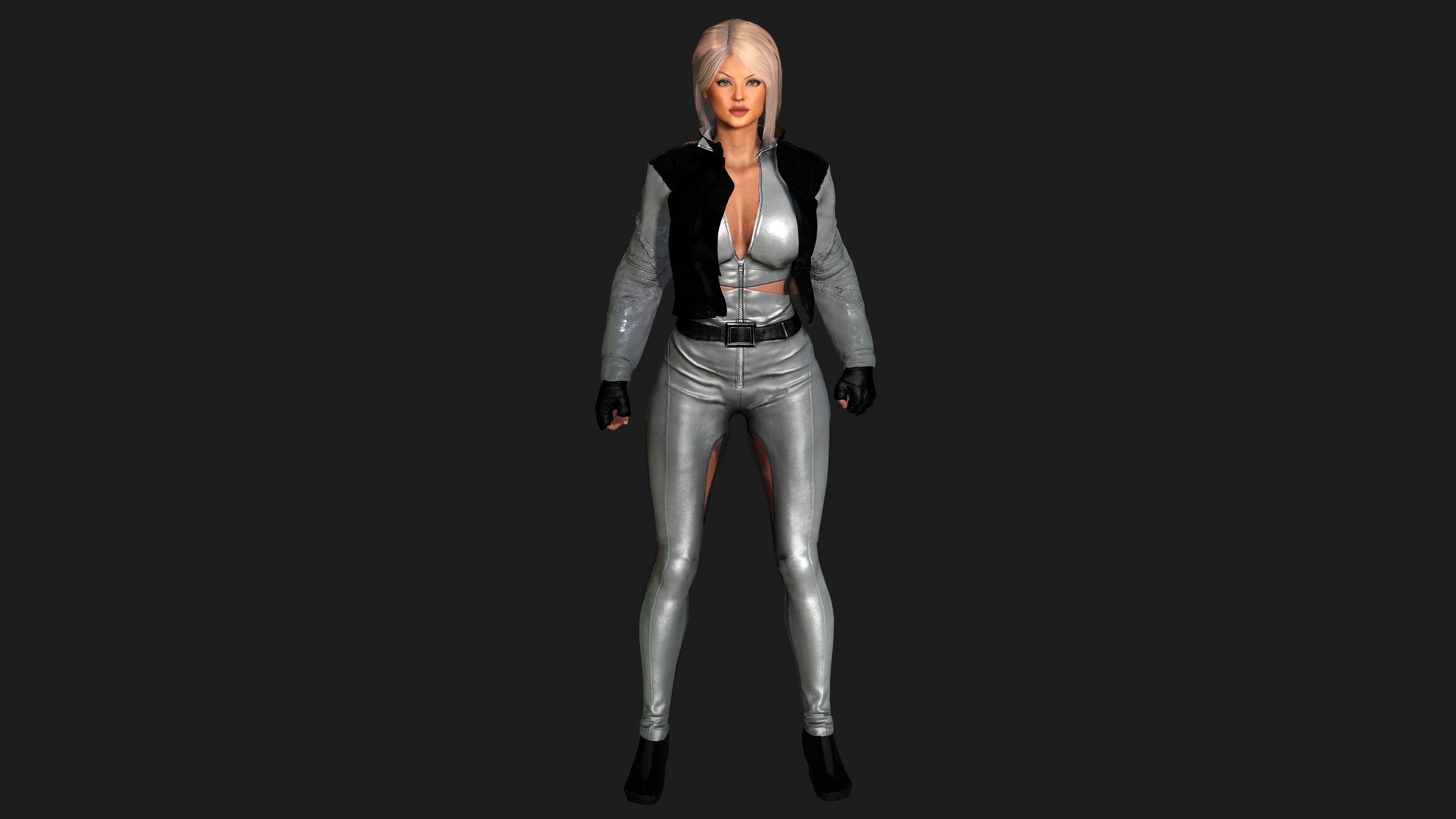 3D model 3D REALISTIC RIGGED CHARACTER - SCI-FI OUTFIT - BROWN CURVY ...