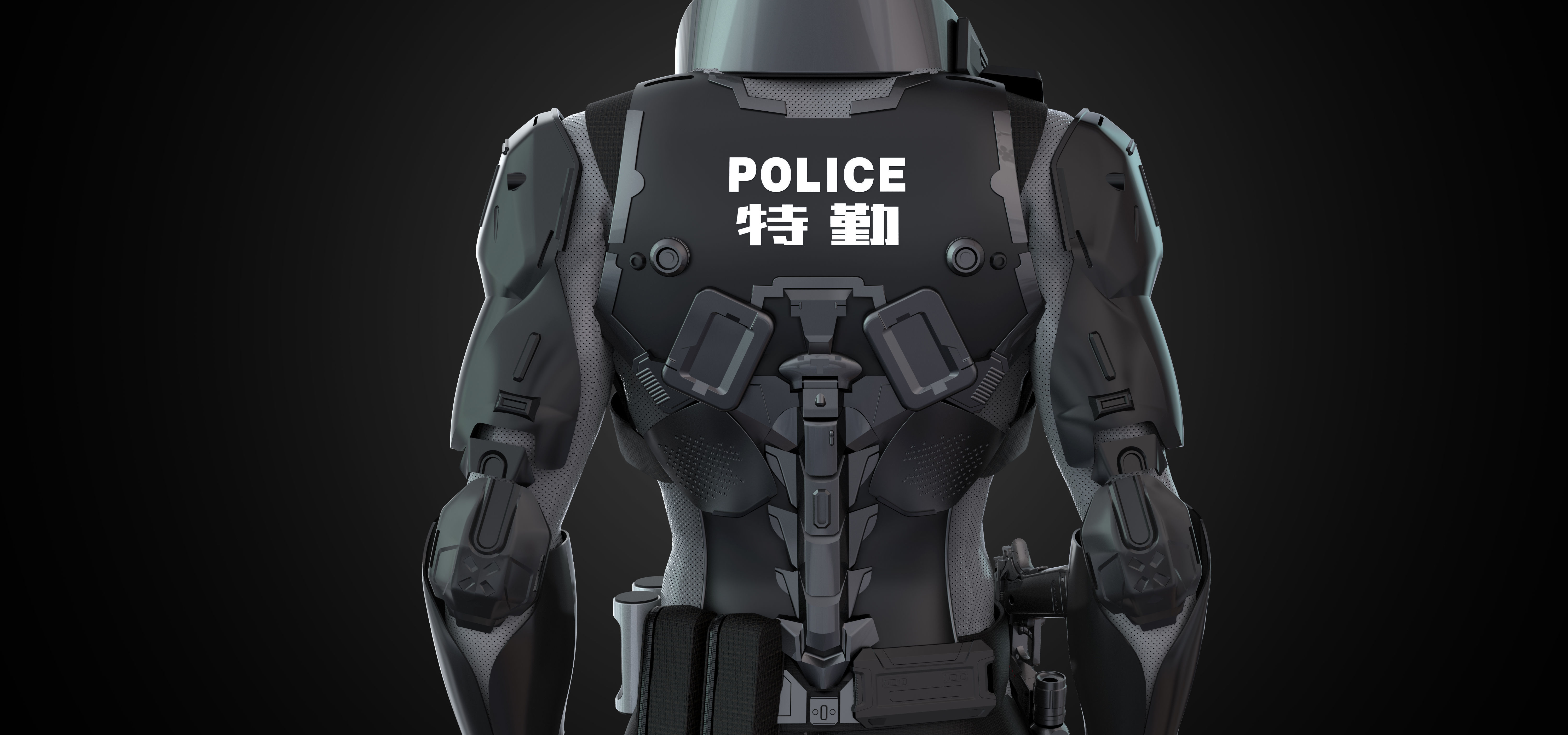 Police armor 3D model animated | CGTrader