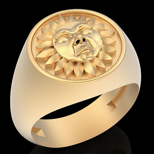 Sun Man Ring gold printable jewelry 3D model 3D printable | CGTrader