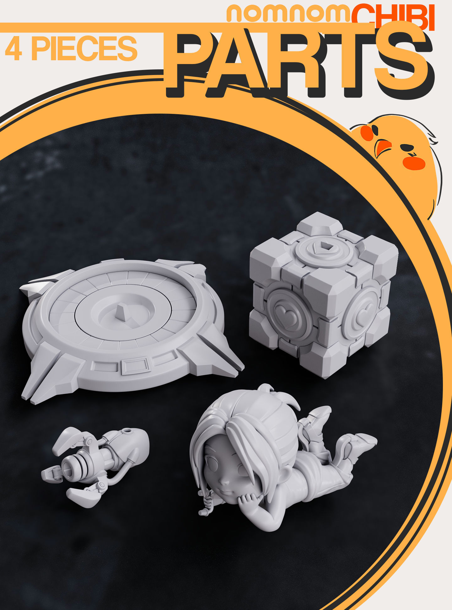 Chibi Chell - Portal 3D model 3D printable | CGTrader