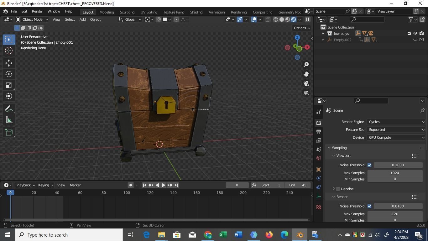 3D model Low Poly Treasure Chest Game Asset with 2K Textures VR / AR ...