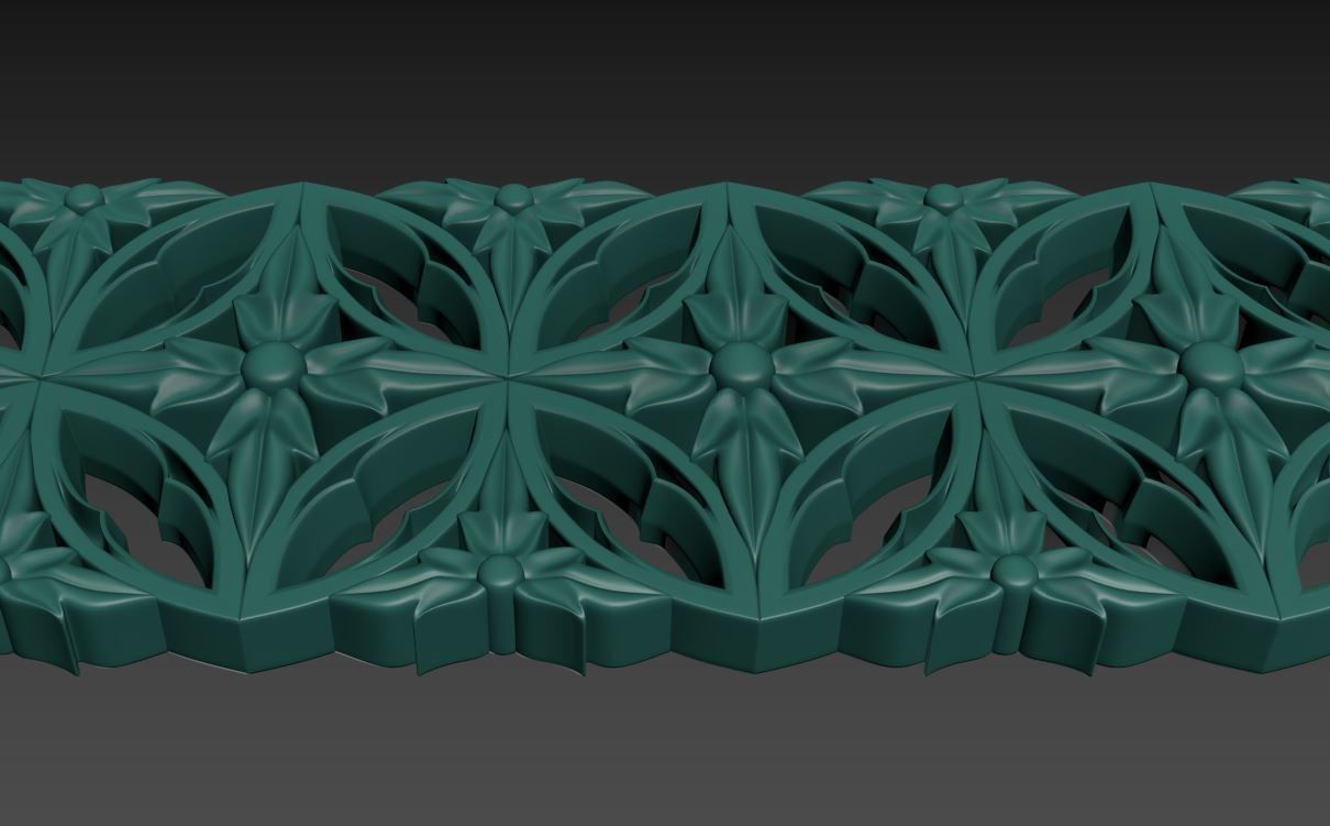 Gothic seamless ornament 01 3D model 3D printable | CGTrader
