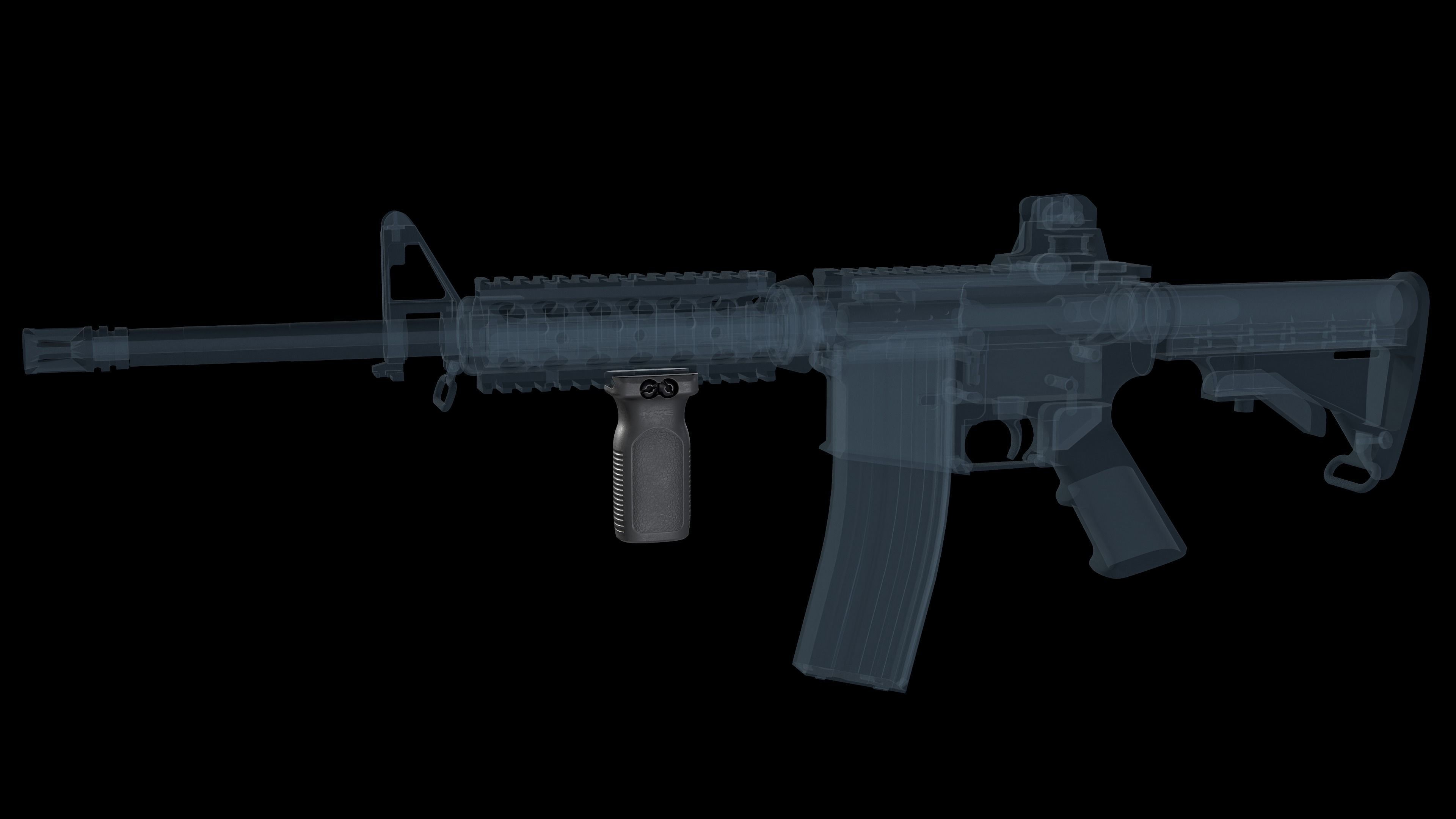 3D model Tactical vertical grip Magpul RVG VR / AR / low-poly | CGTrader