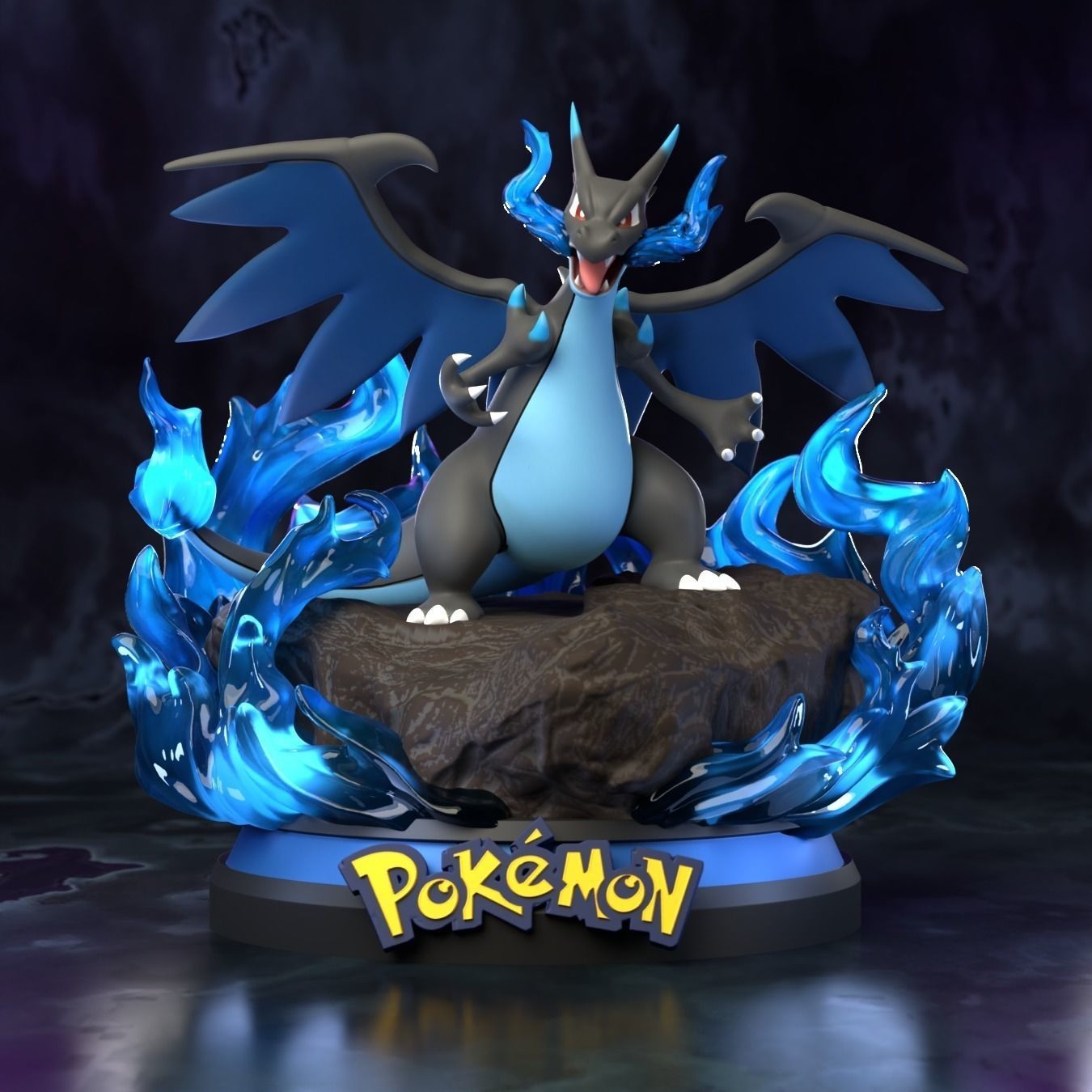 Pokemon - Mega Charizard X Figure 3D model 3D printable | CGTrader