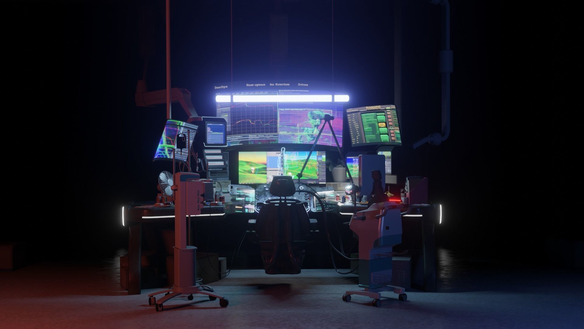 Cyberpunk Hacker Room 3D model | CGTrader
