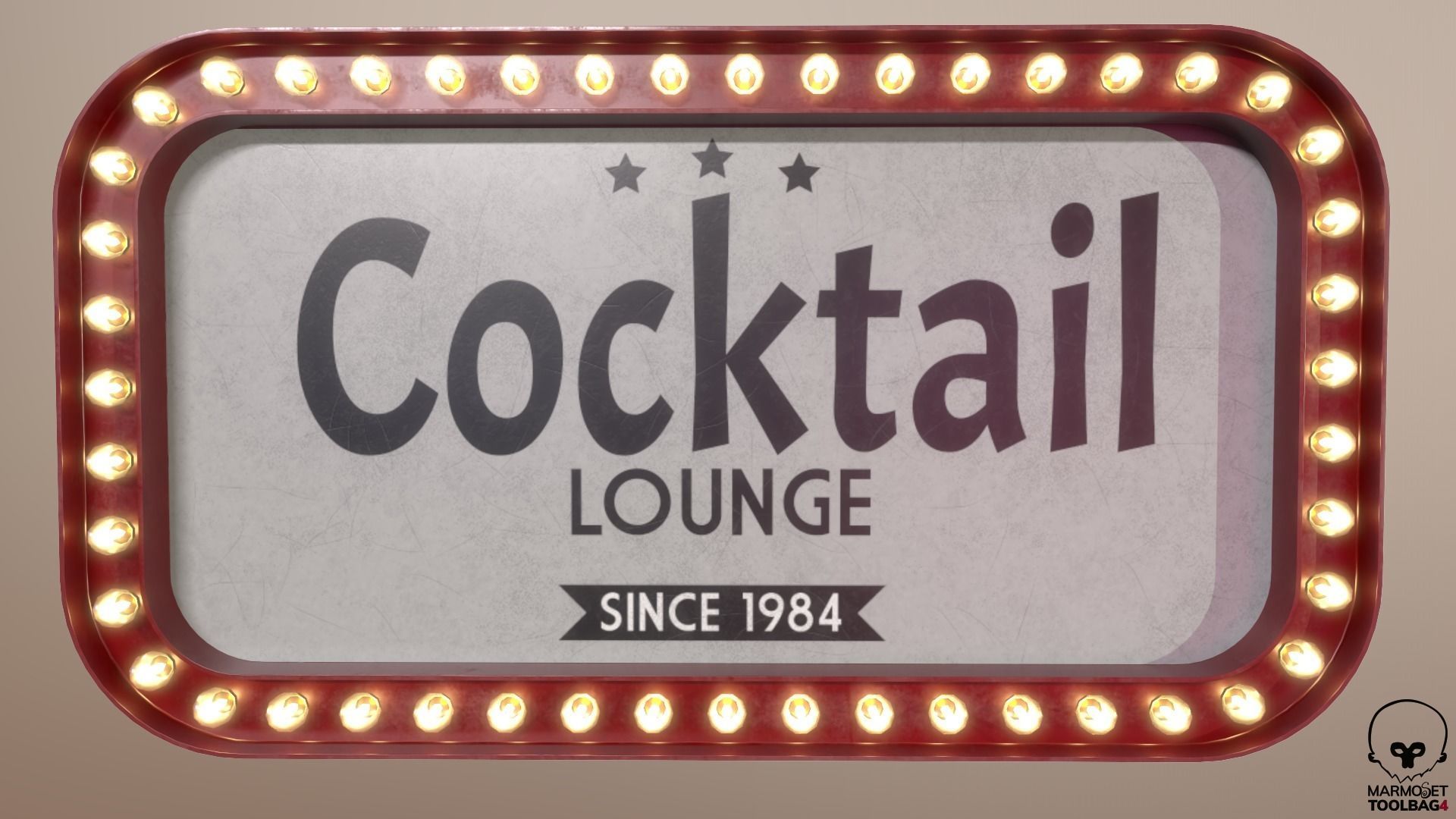 The Cocktail Lounge sign 3D model | CGTrader